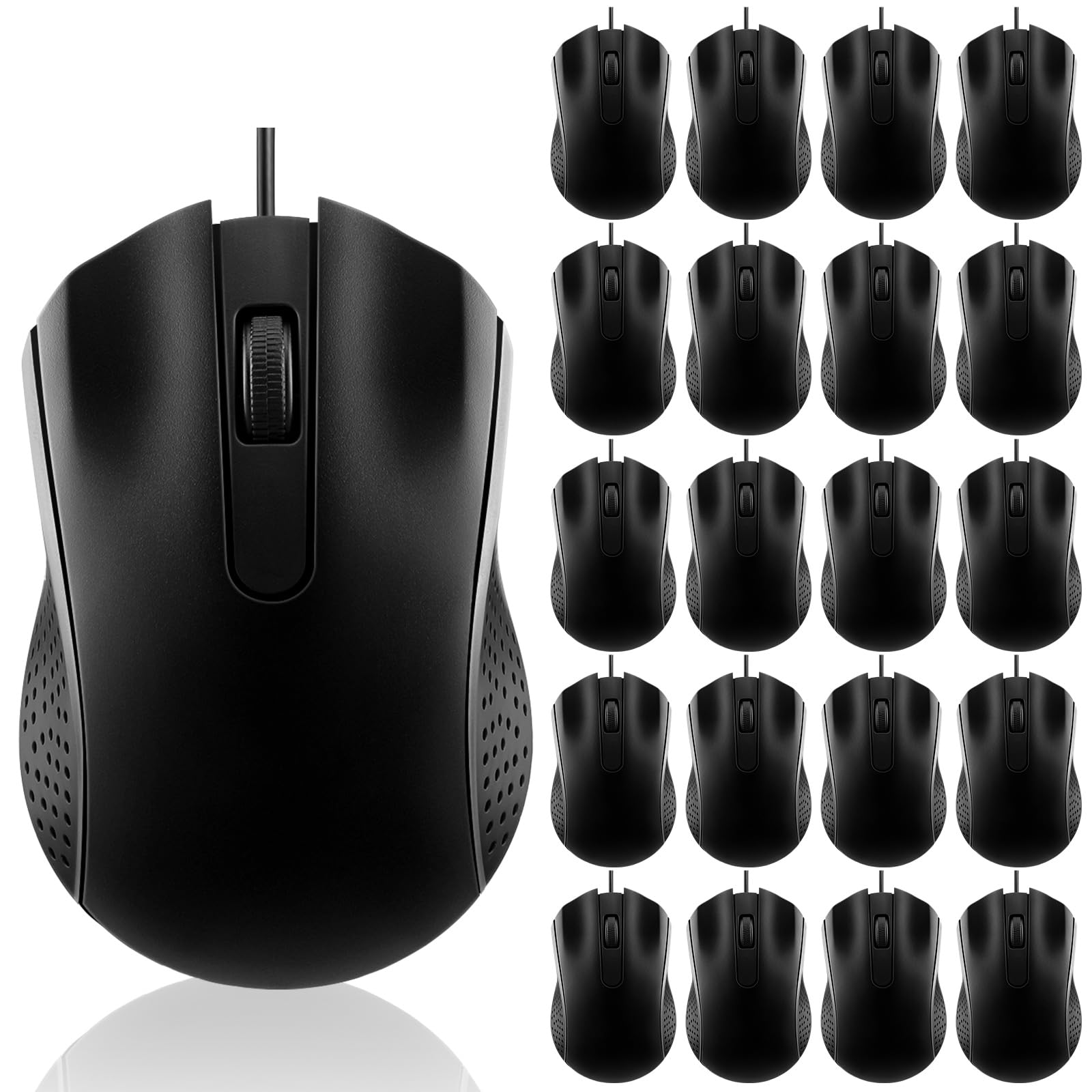 Amazon.com: Tellegloww 20 Pcs Wired USB Computer Mouse Bulk 3-Button ...