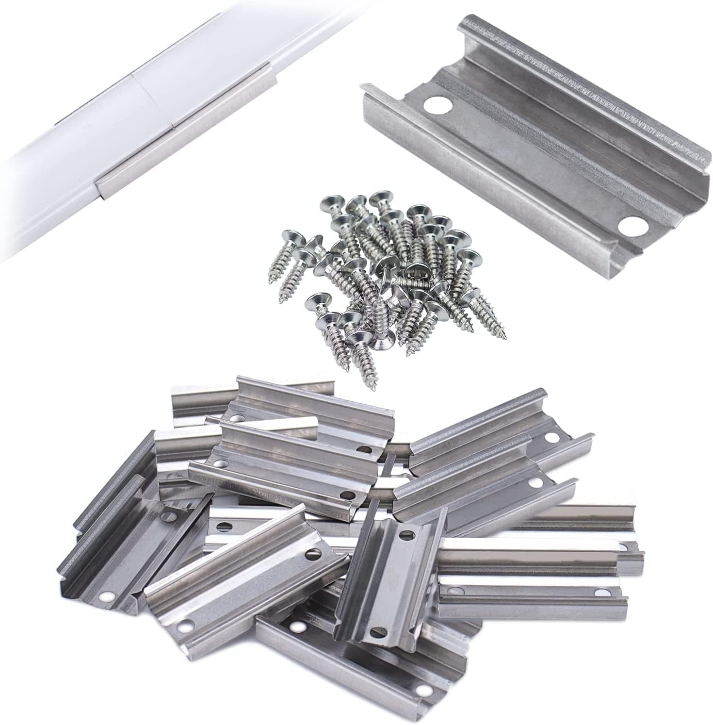 Muzata 20PACK Extension Connectors with 6Pack 3.3FT/1M Silver LED ...