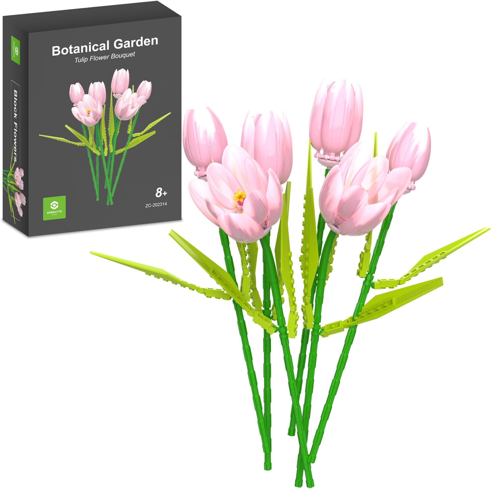 Amazon.com: ZONECYTD Flower Bouquet Building Toy Set Tulips, Botanical ...