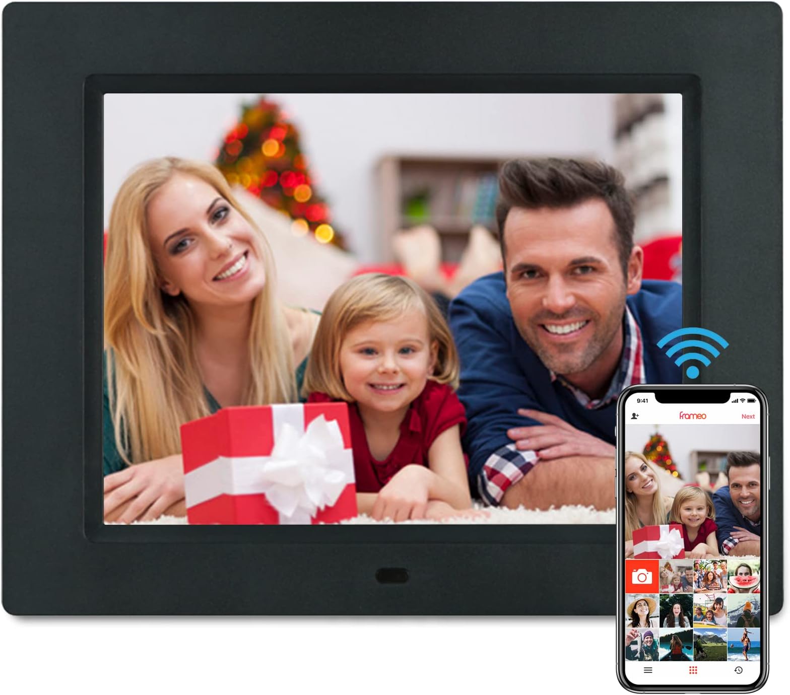 Amazon.com : WiFi Bemi Picture Frame with Frameo App Black Digital ...