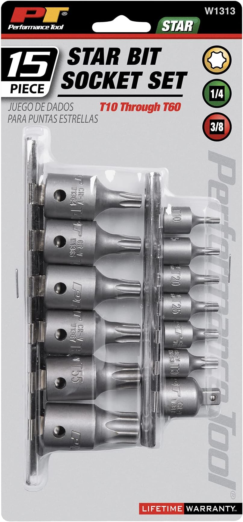 Amazon.com: Performance Tool W1313 3/8-Inch and 1/4-Inch Drive Star Bit ...