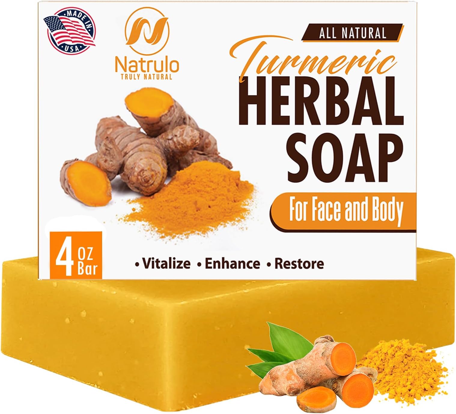 Amazon.com : ORGANIC EXTRACT Tumeric Soap - 7.05fl oz / 200g - Skin ...