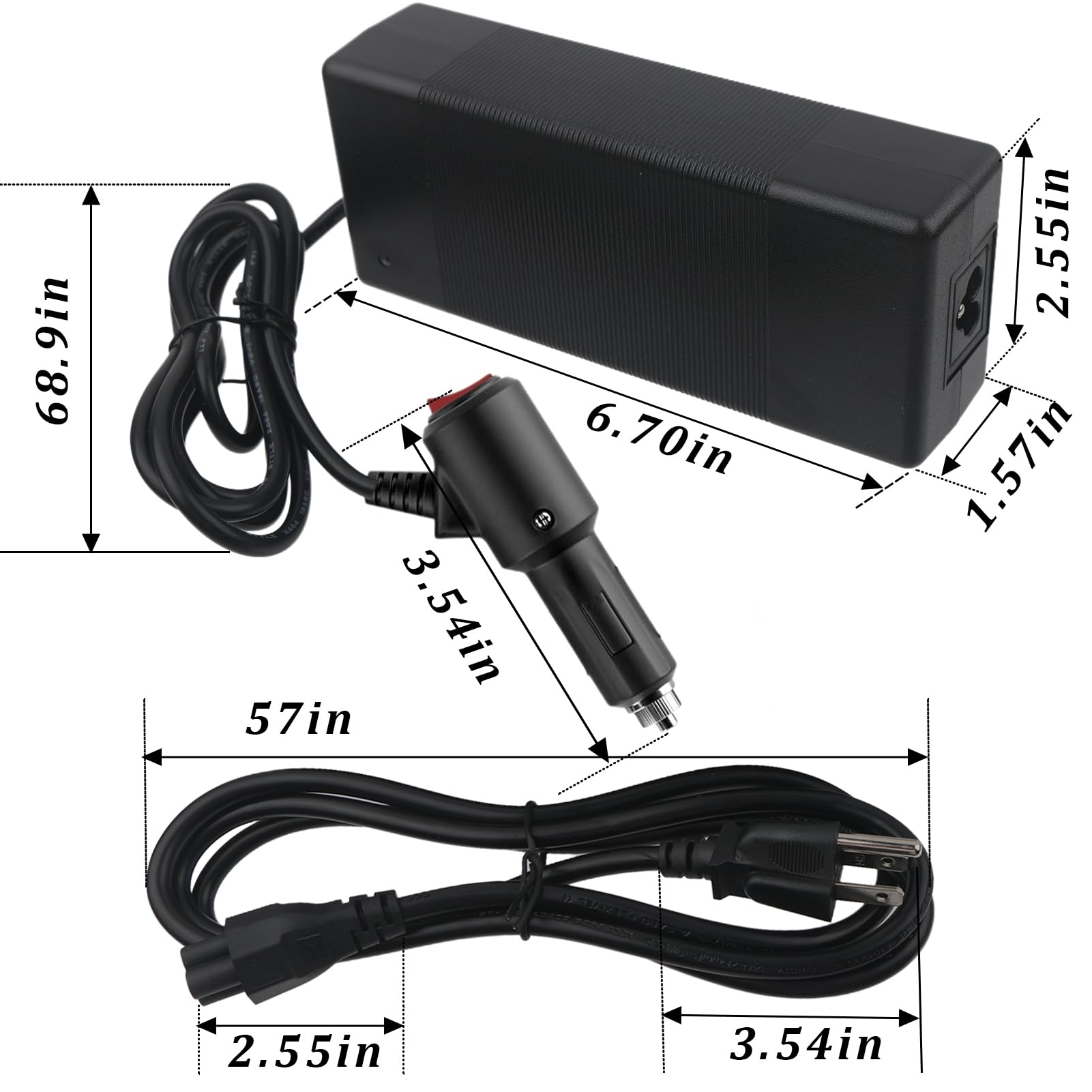 Snapklik.com : 12V 10A 120W BBQ Cigarette Lighter Plug 10.8FT Power ...