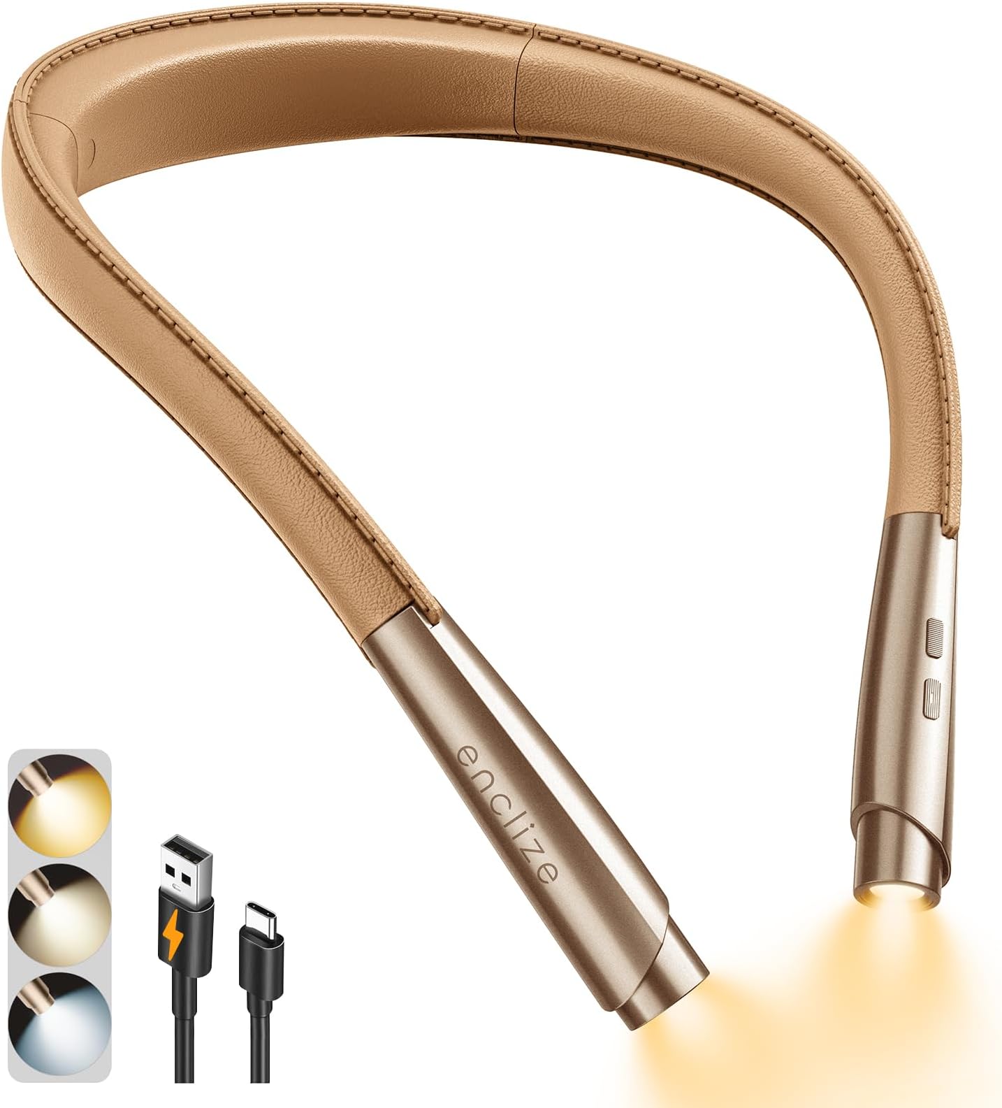 enclize LED Neck Reading Light, Book Light for Reading in Bed, 3 Colors ...