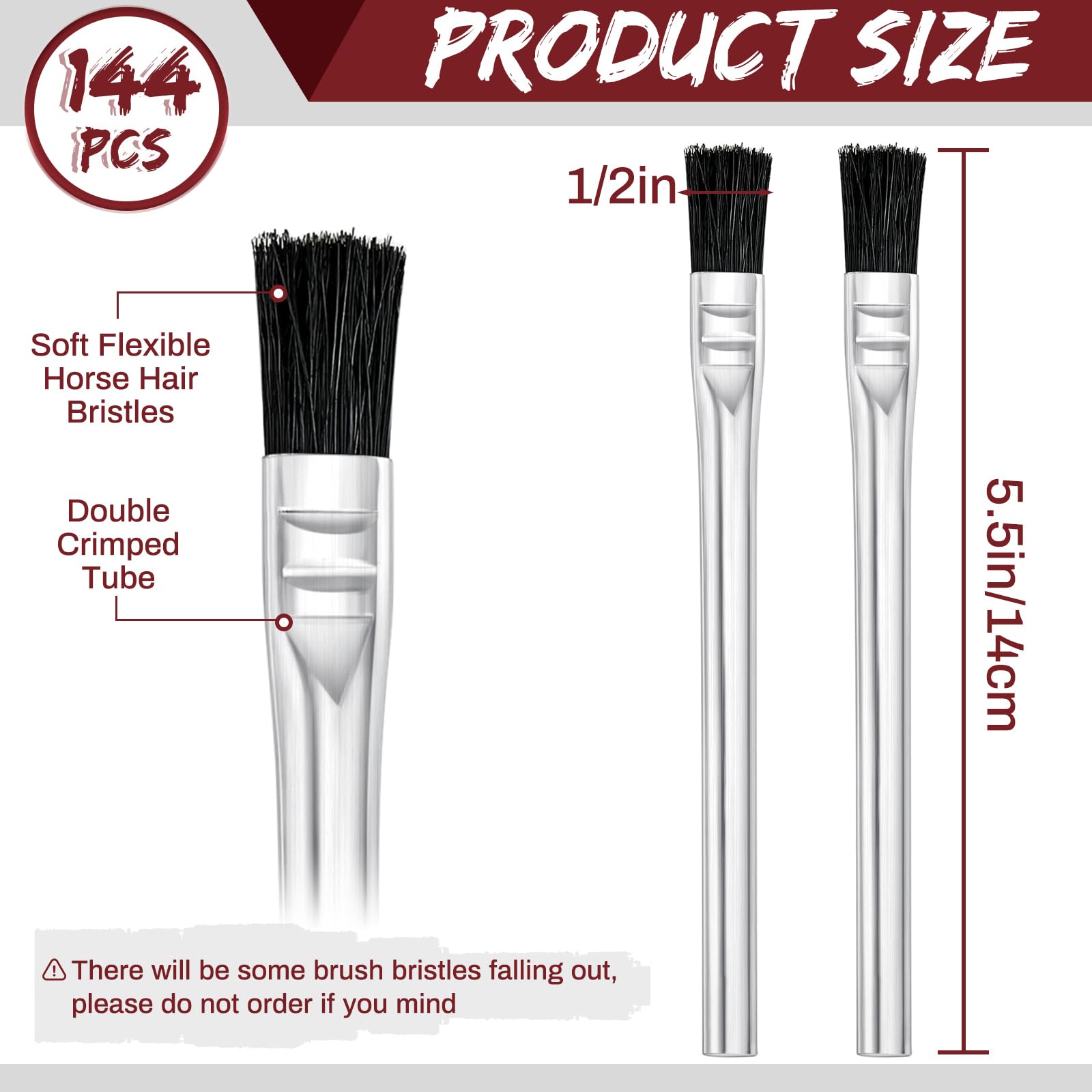 Snapklik.com : Mifoci 144 Pcs Acid Brush Bulk Boar Hair Acid Flux ...