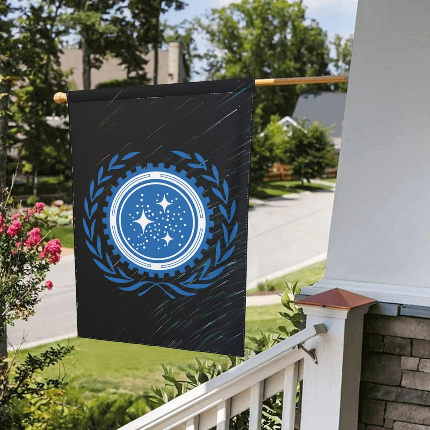 Bandera de jardín divertida de la Federación de Planetas de Estados ...