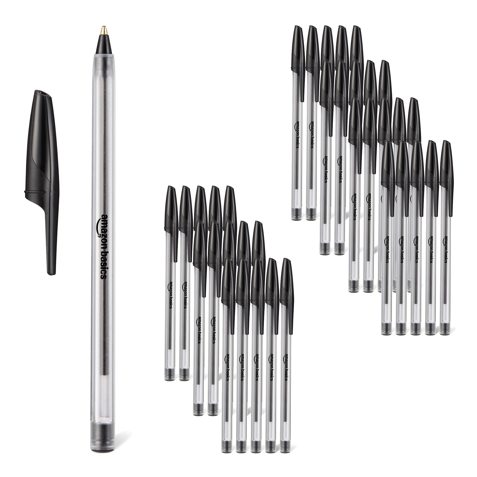 Amazon Basics Ballpoint Pens, 1.0mm, Black, 36 Pack 36 Black 1 Count ...