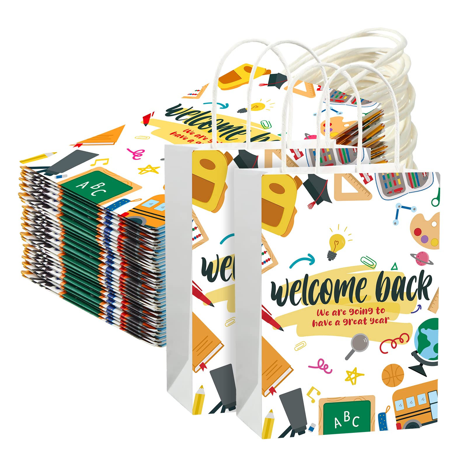 Amazon.com: Harloon 24 Pieces Welcome Back to School Party Gift Bags ...
