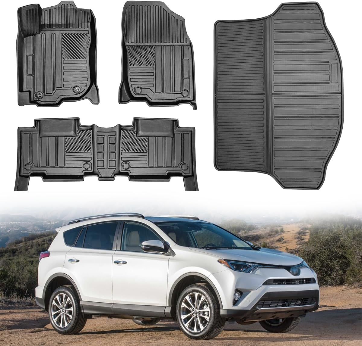 Amazon.com: Shvgen Car Cargo Floor Mats Custom Fit for 2013-2018 Toyota ...