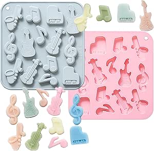 Amazon.com: Music Note Chocolate Candy Fondant Silicone Molds, 14 Hole ...