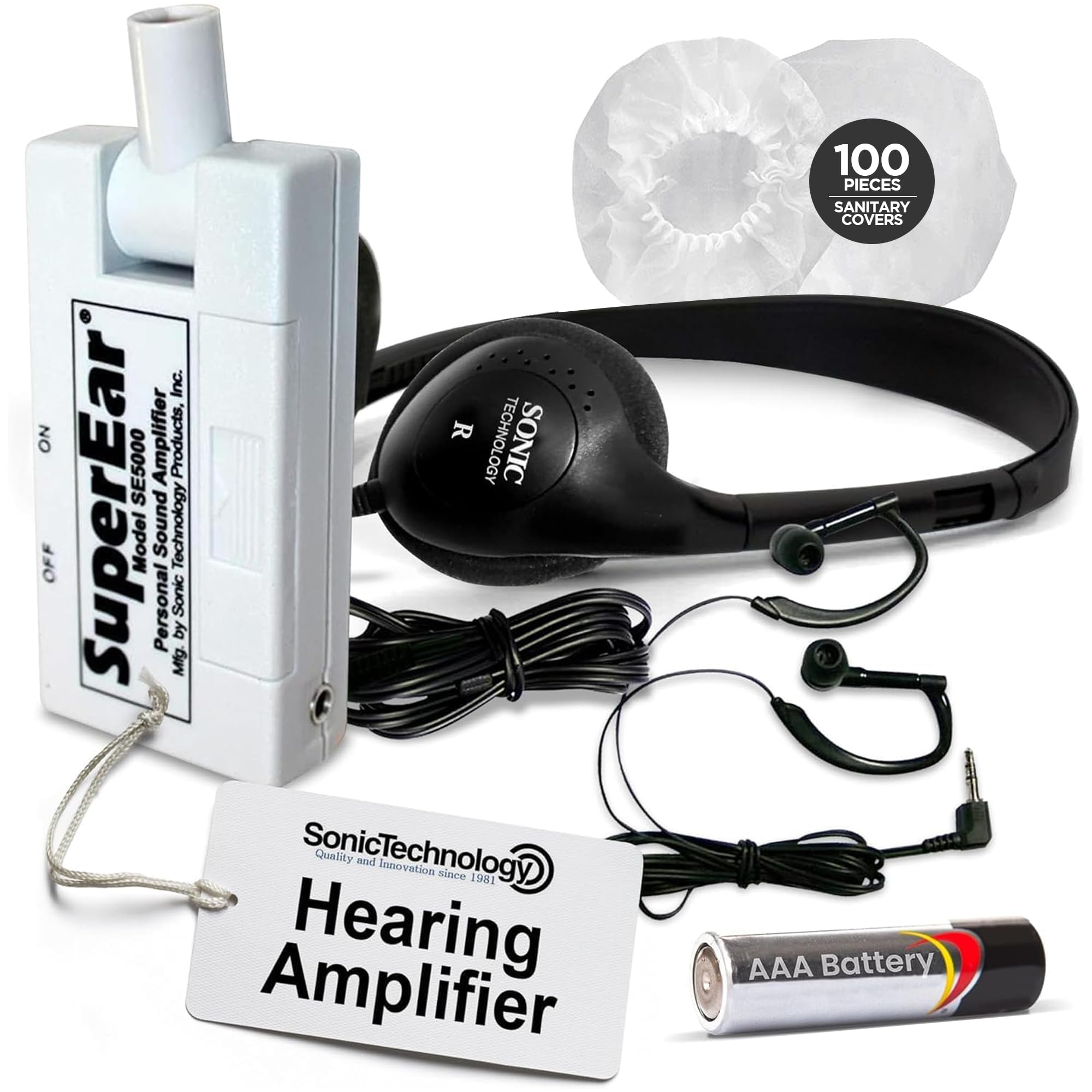 SuperEar Bundle: Personal Sound Amplifier Model SE5000 (PSAP) Pocket ...