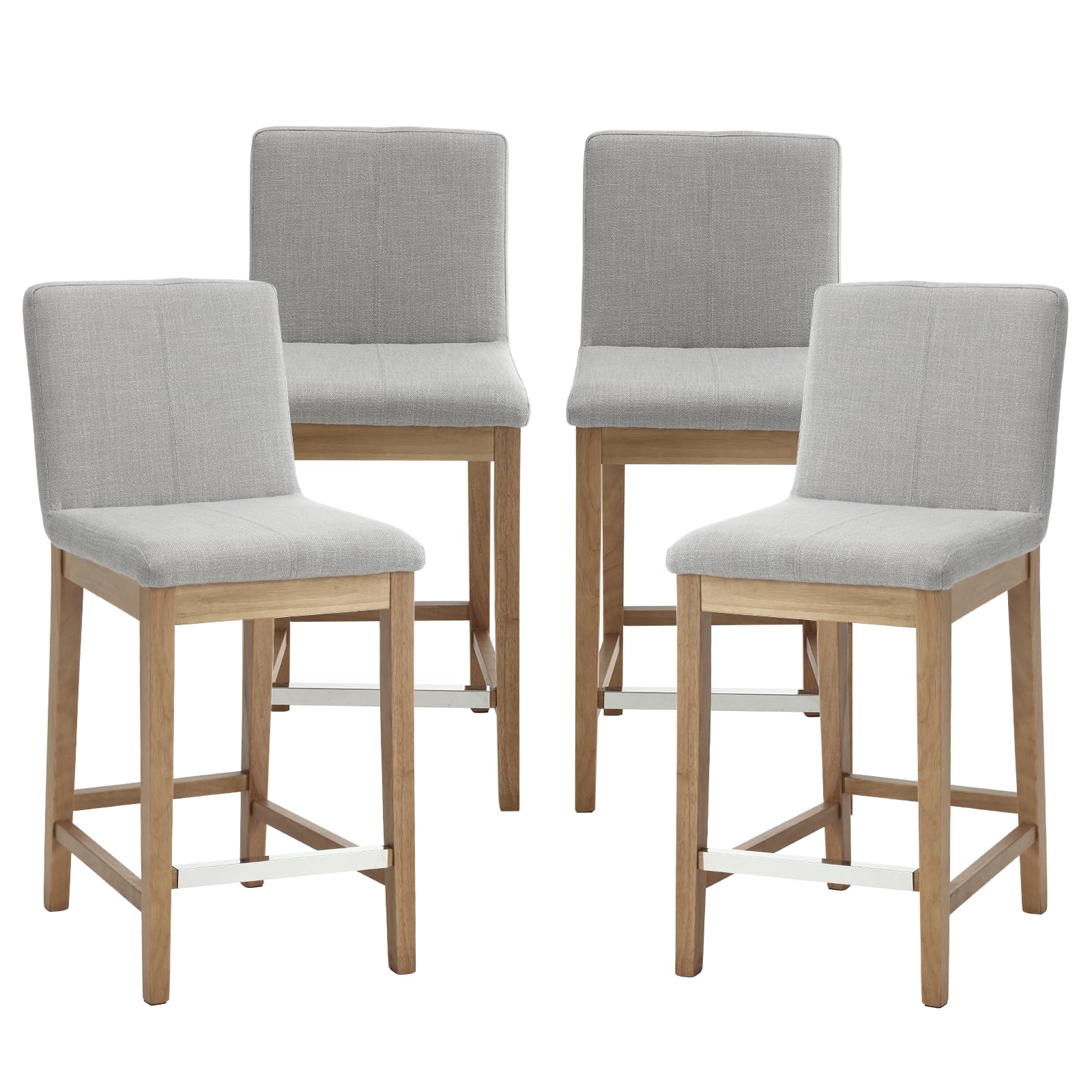 Amazon.com: Janoray Wood Counter Stools Set of 4, Mid-Century Modern 26 ...