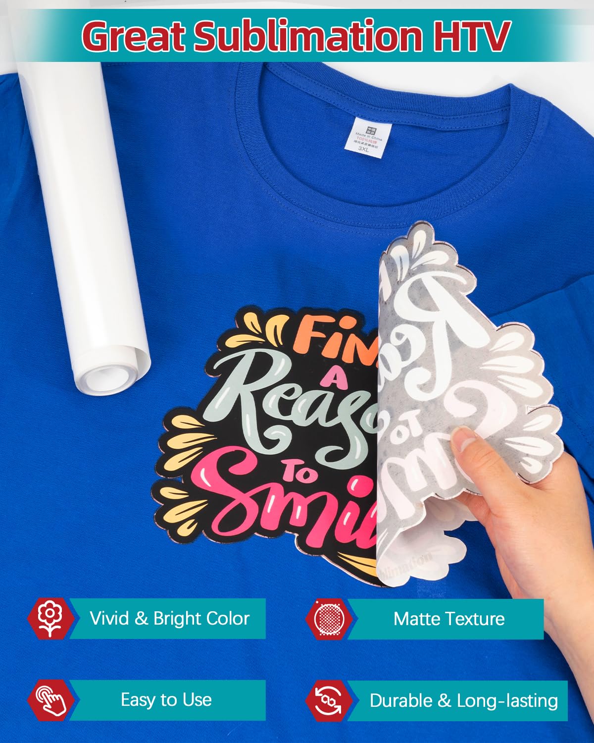 Snapklik.com : Lzerking Sublimation Htv For Dark Fabric 12in X 12ft ...