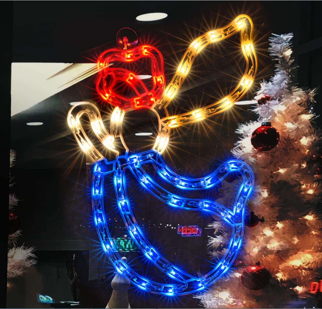 Amazon.com: JUSTPRO Christmas Window Silhouette Lights, Lighted Angel ...