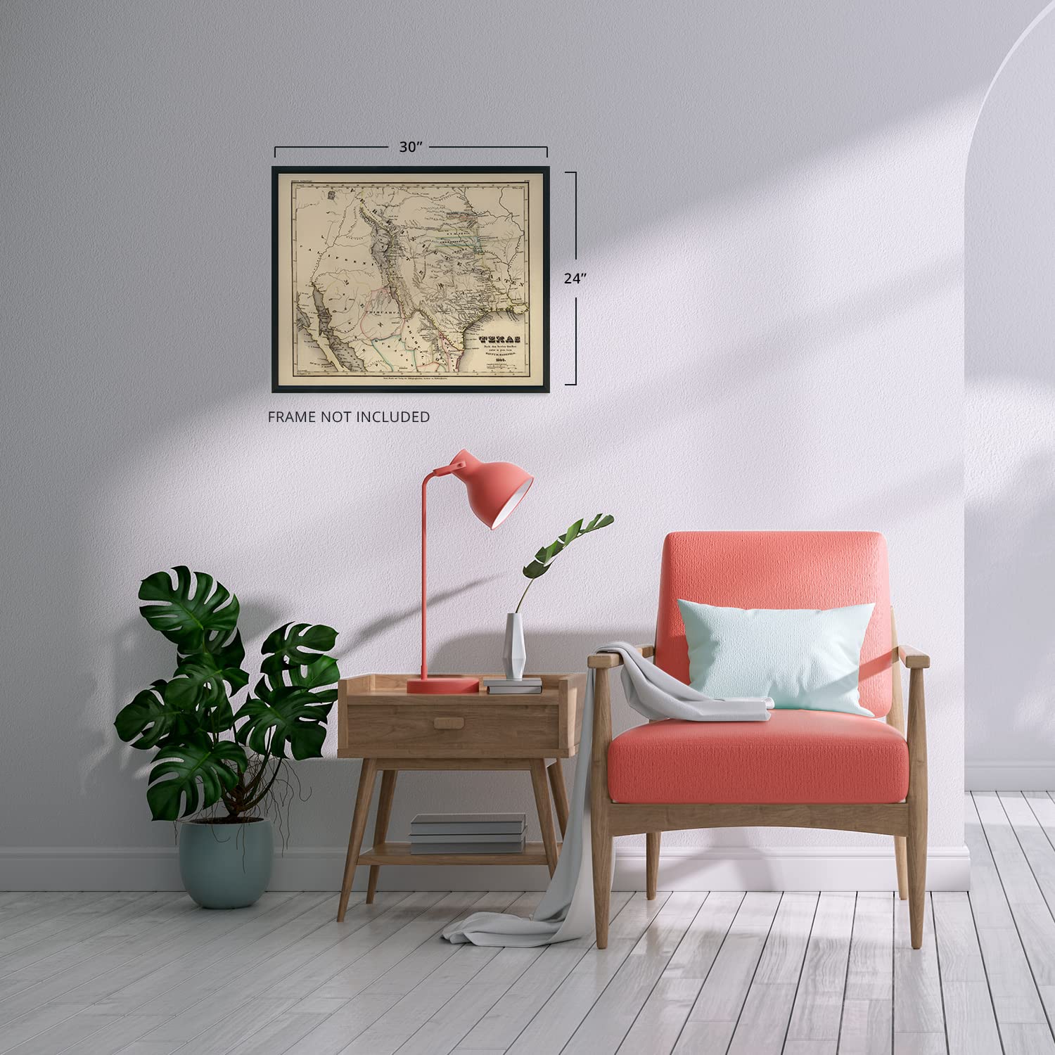 Snapklik.com : Vintage 1846 Texas Map - 24x30 Inch Texas Vintage Map ...