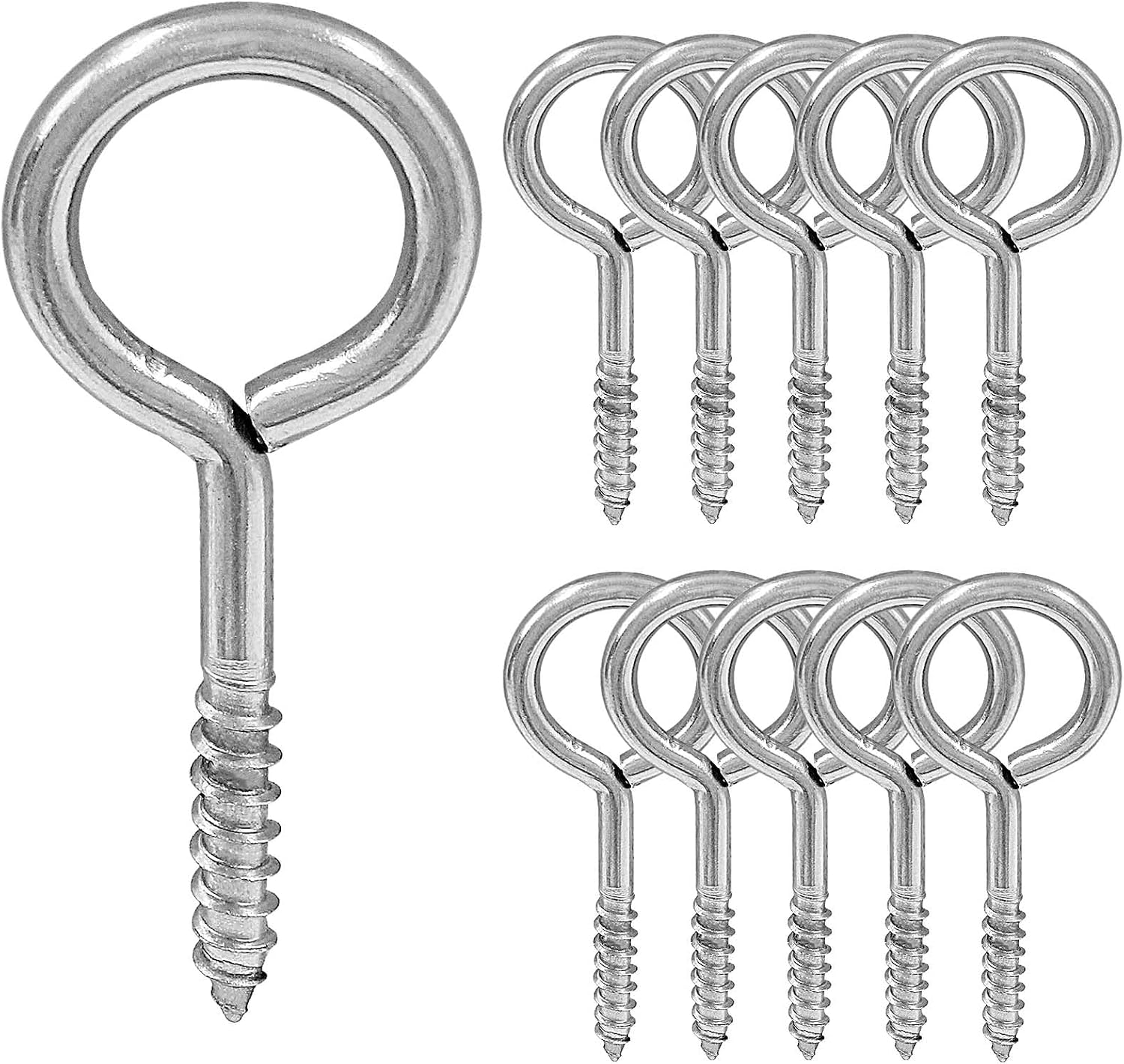 Amazon.com: Zorfeter 10Pcs 2.5 Inch Eye Hooks Screw, Stainless Steel ...