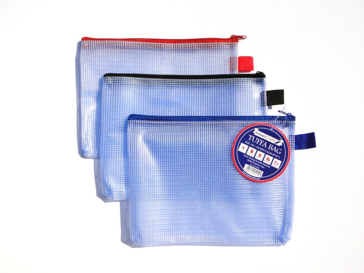 A5 Tuff Bag Zip Wallet Clear Plastic Wallets Zipped Pouch File Pencil ...