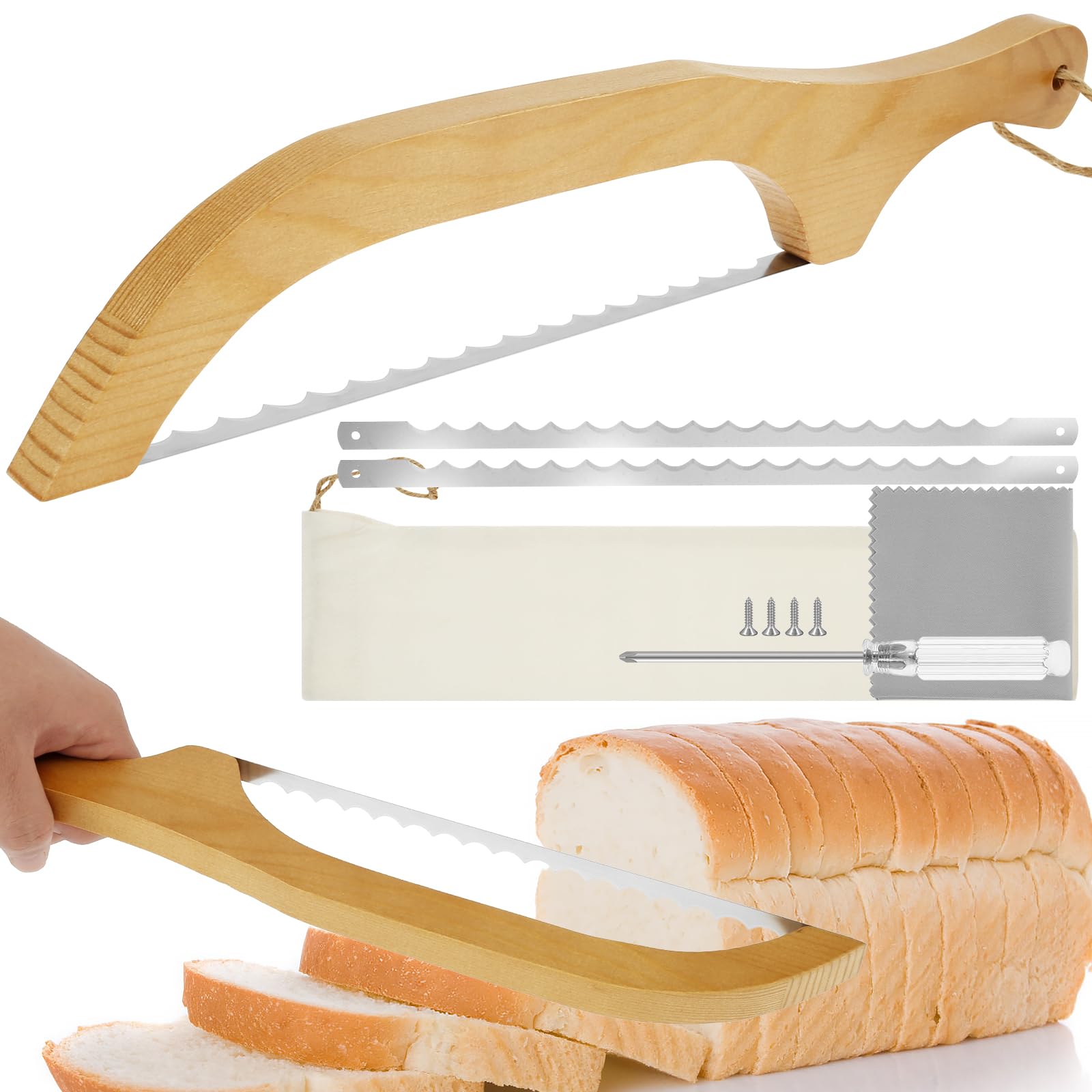 Bread Slicer Bread Bow Cutter Serrated Bagel Cutter for Right or Left ...