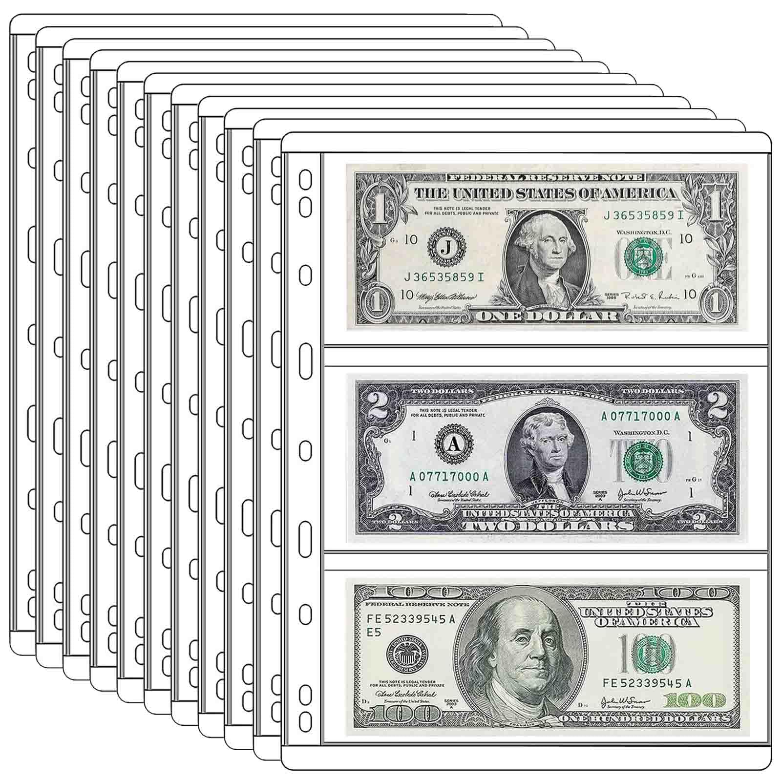 Amazon.com : 33 Pockets Currency Sleeves Paper Money Collection ...