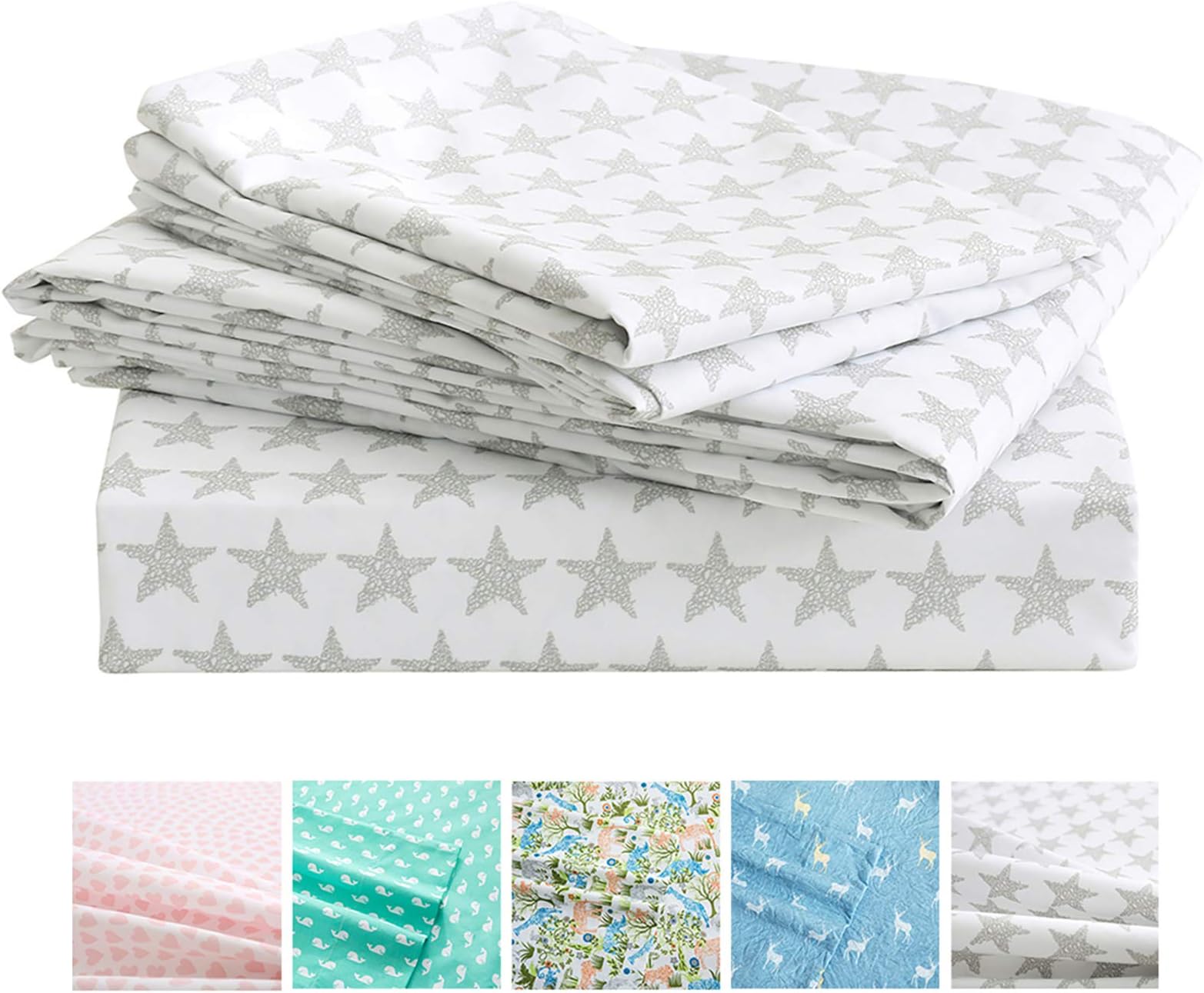 Amazon.com: Kids Blue Stars Full 4 Piece Sheet Set - Boys, Girls, Teens ...