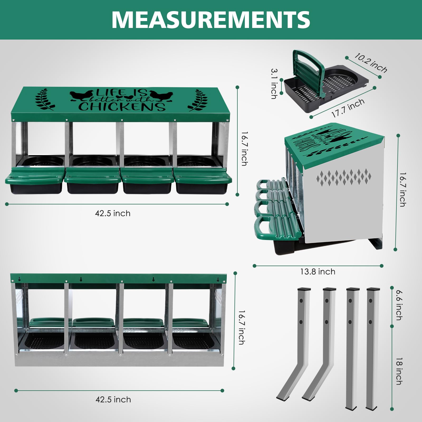 Snapklik.com : TGEYD Chicken Nesting Box 4 Holes, Nesting Boxes For ...