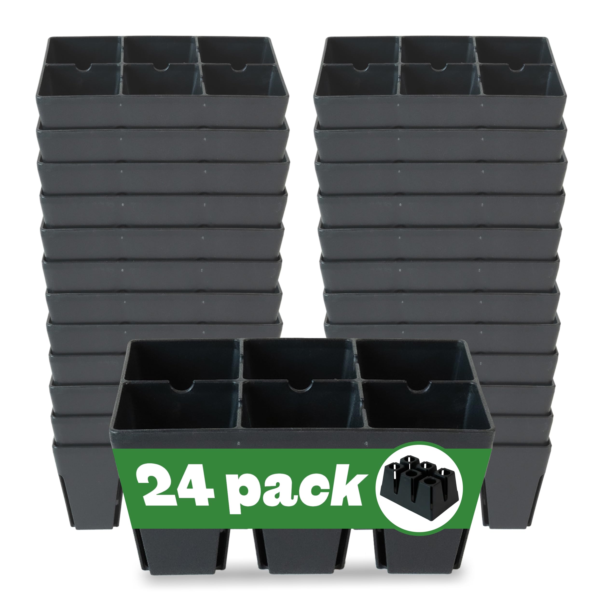 Amazon.com : Epic Gardening Reusable Seed Starter Tray - (24 Pack, 6 ...