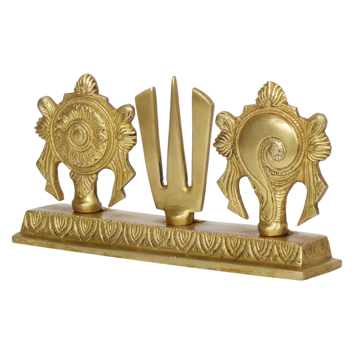 Buy ARTVARKO Brass Shankh Chakra Namah Showpiece | Shri Tirupati Balaji ...