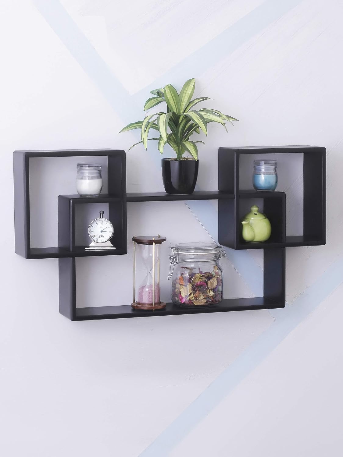 Home Sparkle Wall Mounted Floating Mozaic Shelves | Interlocking 2 Cube ...