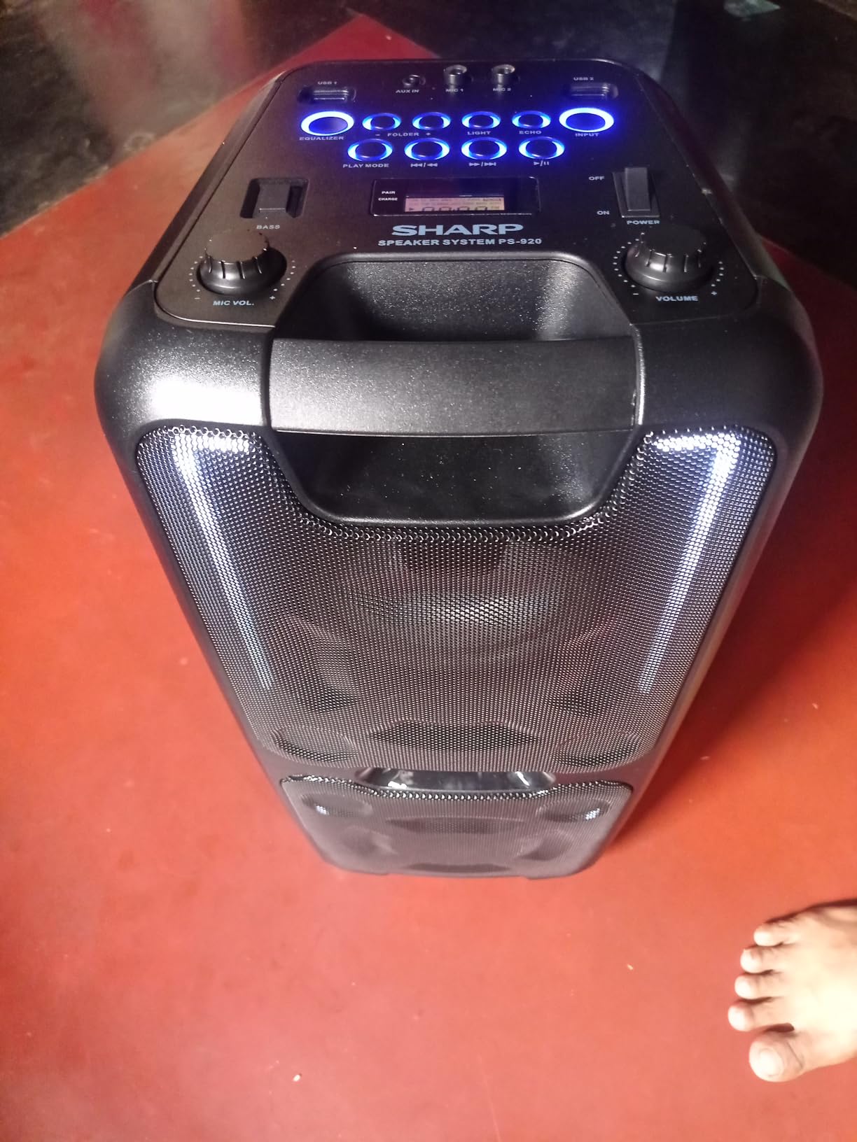 Sharp PS-920 Pro 130W High Power Portable Speaker with Built-in ...