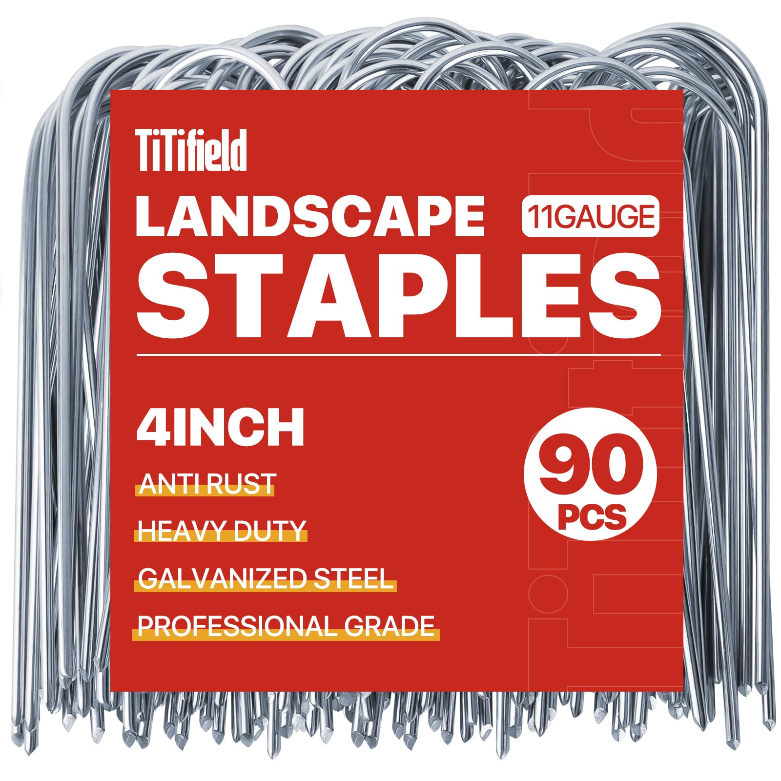 Amazon.com : TiTifield U Shape Garden Stakes 90 Packs 4 Inch 11 Gauge ...