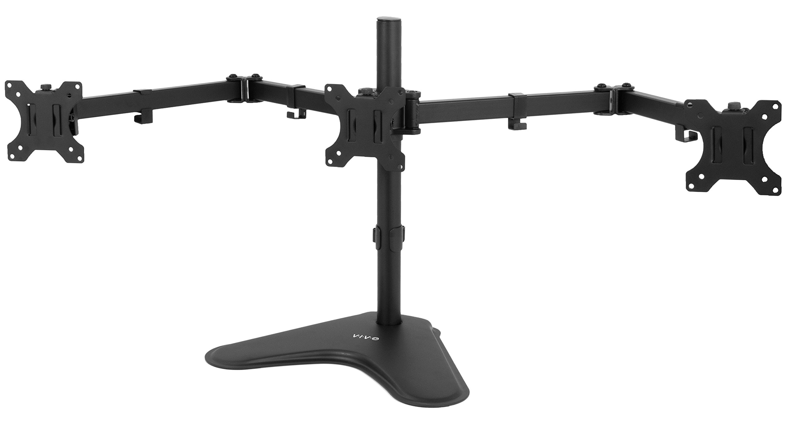 Vivo Black Triple Monitor Adjustable Freestanding Mount Articulating ...