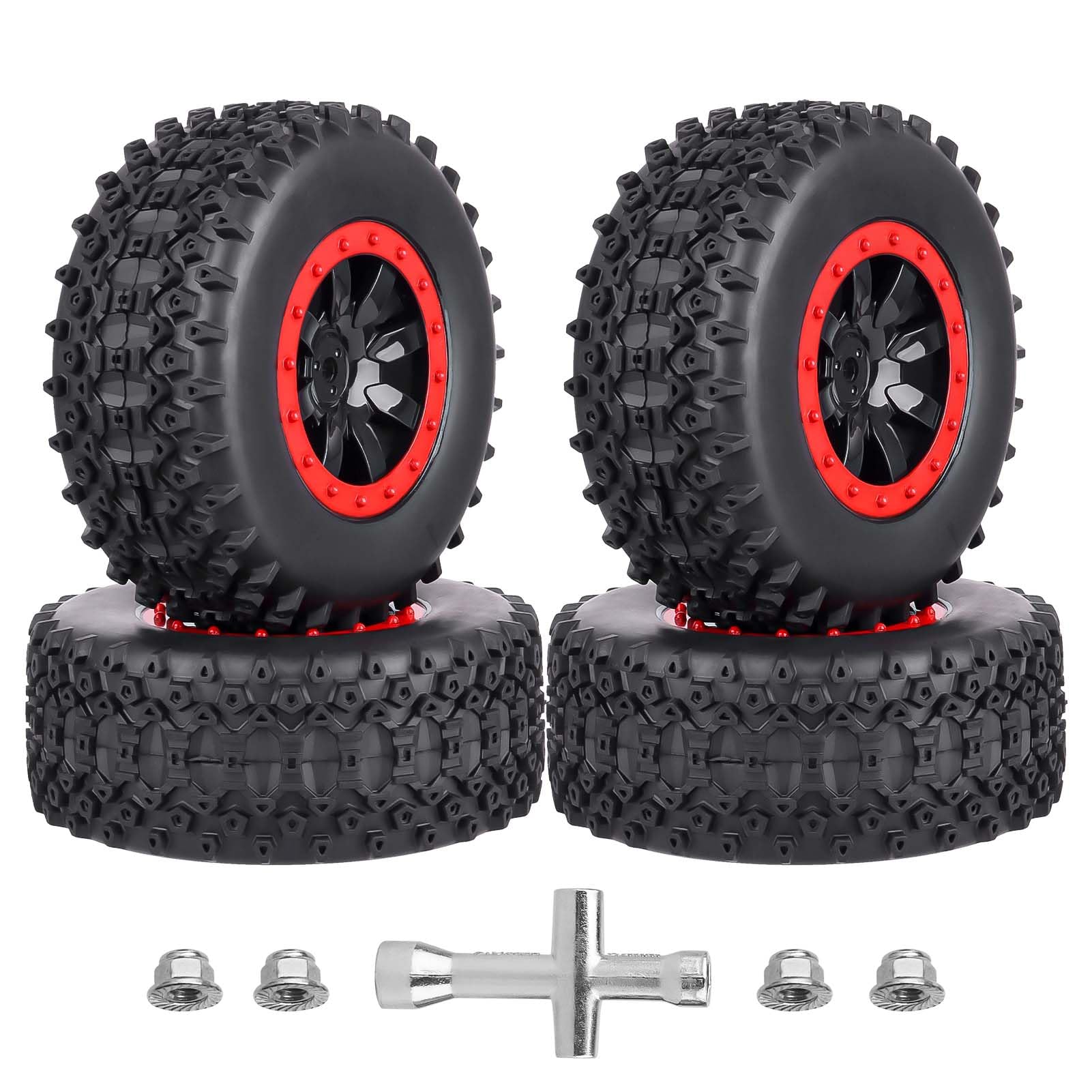 Amazon.com: HobbyPark 12mm Hex PreGlued 1/10 RC Short Course Wheels and ...