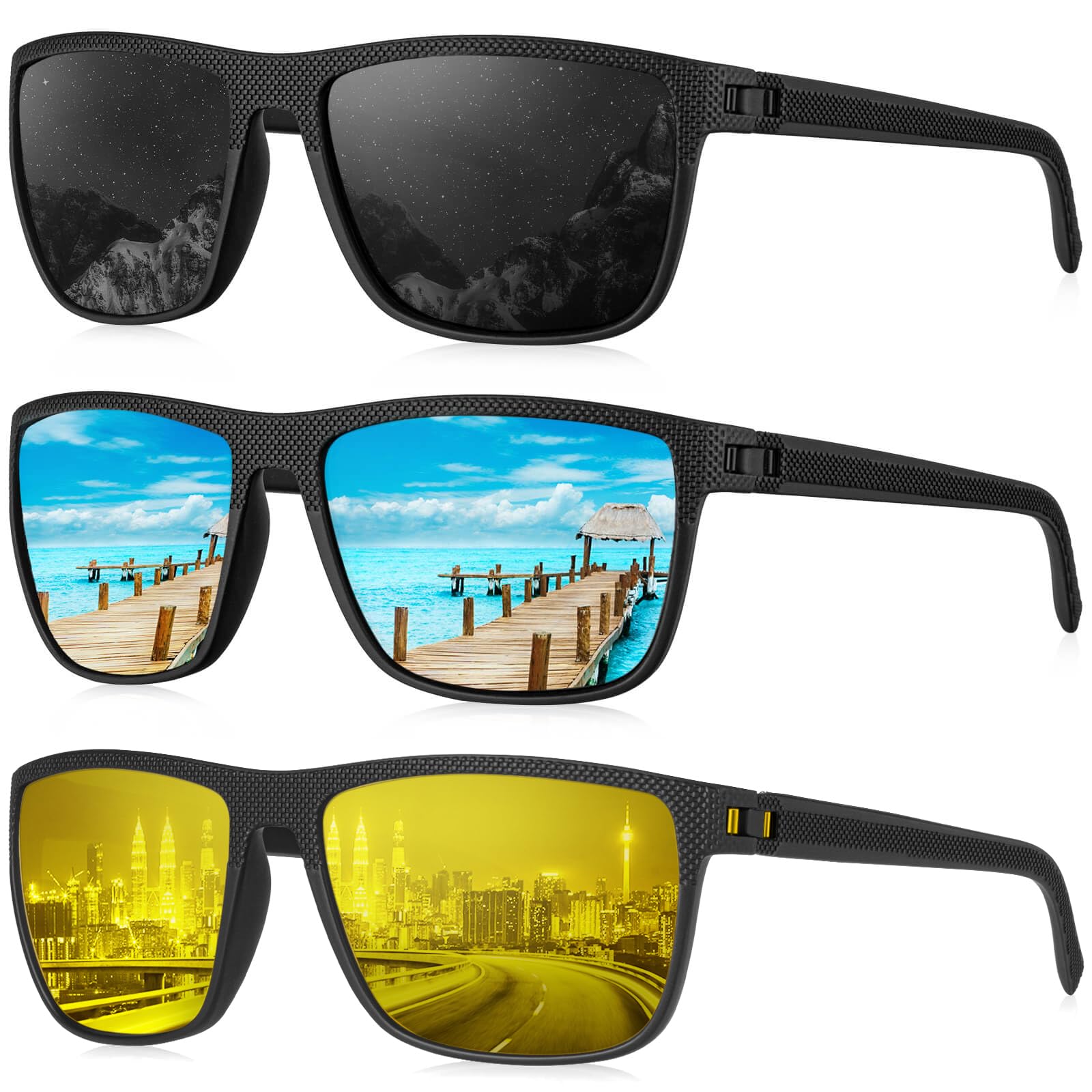 Snapklik.com : KALIYADI Polarized Sunglasses Men, Lightweight Night ...