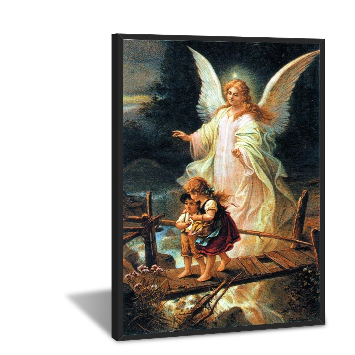 Amazon.com: Guardian Angel crossing Bridge with Children Poster Canvas ...
