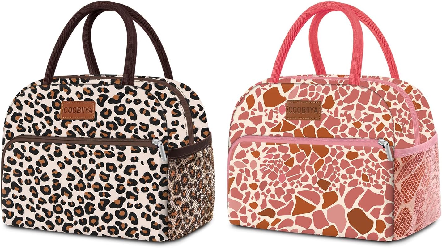 Amazon.com: Leopard Cute Lunch Box Bags for Women, Insulated Reusable ...