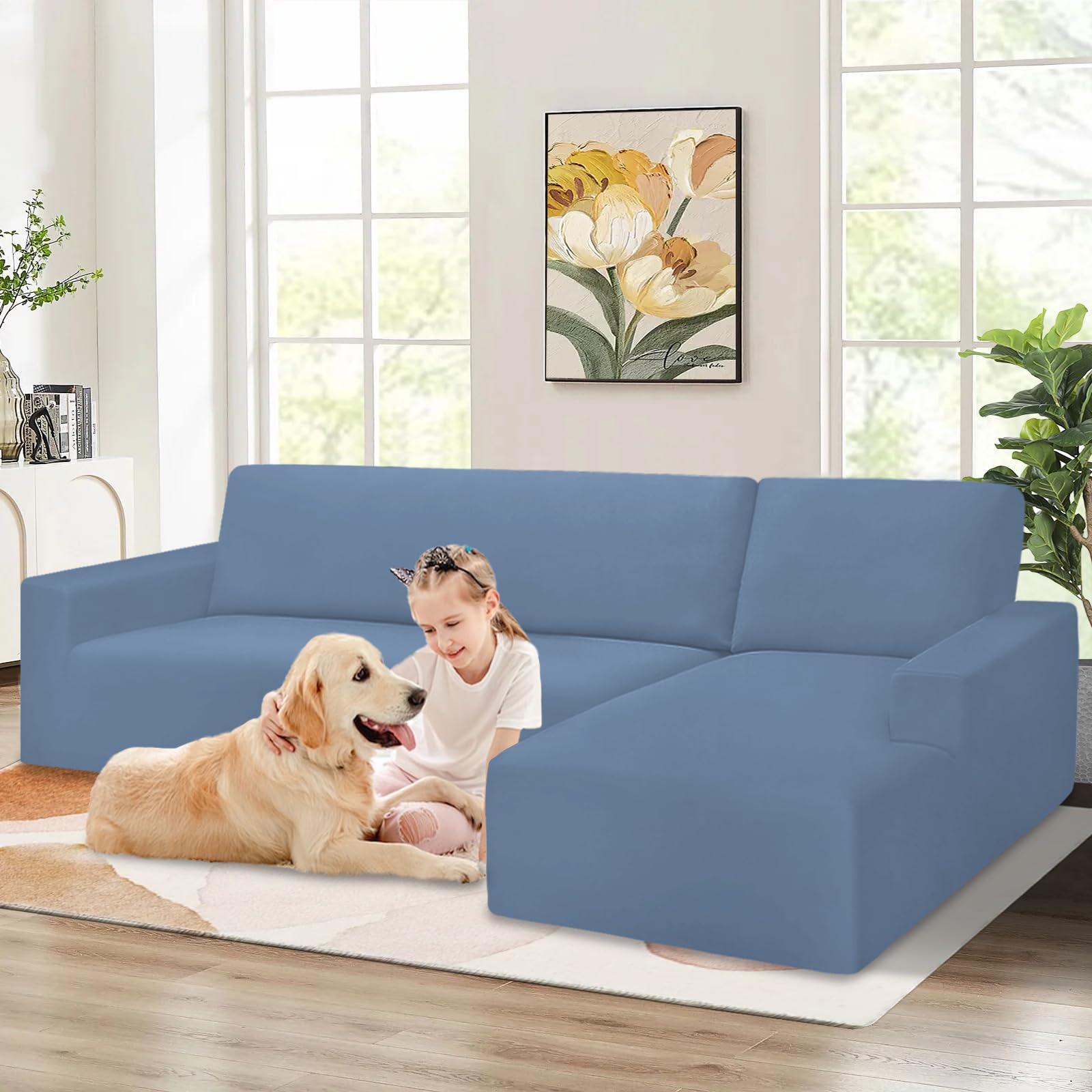 ALIECOM 100% Waterproof Extra Large Couch Cover for Sectional Sofa L ...