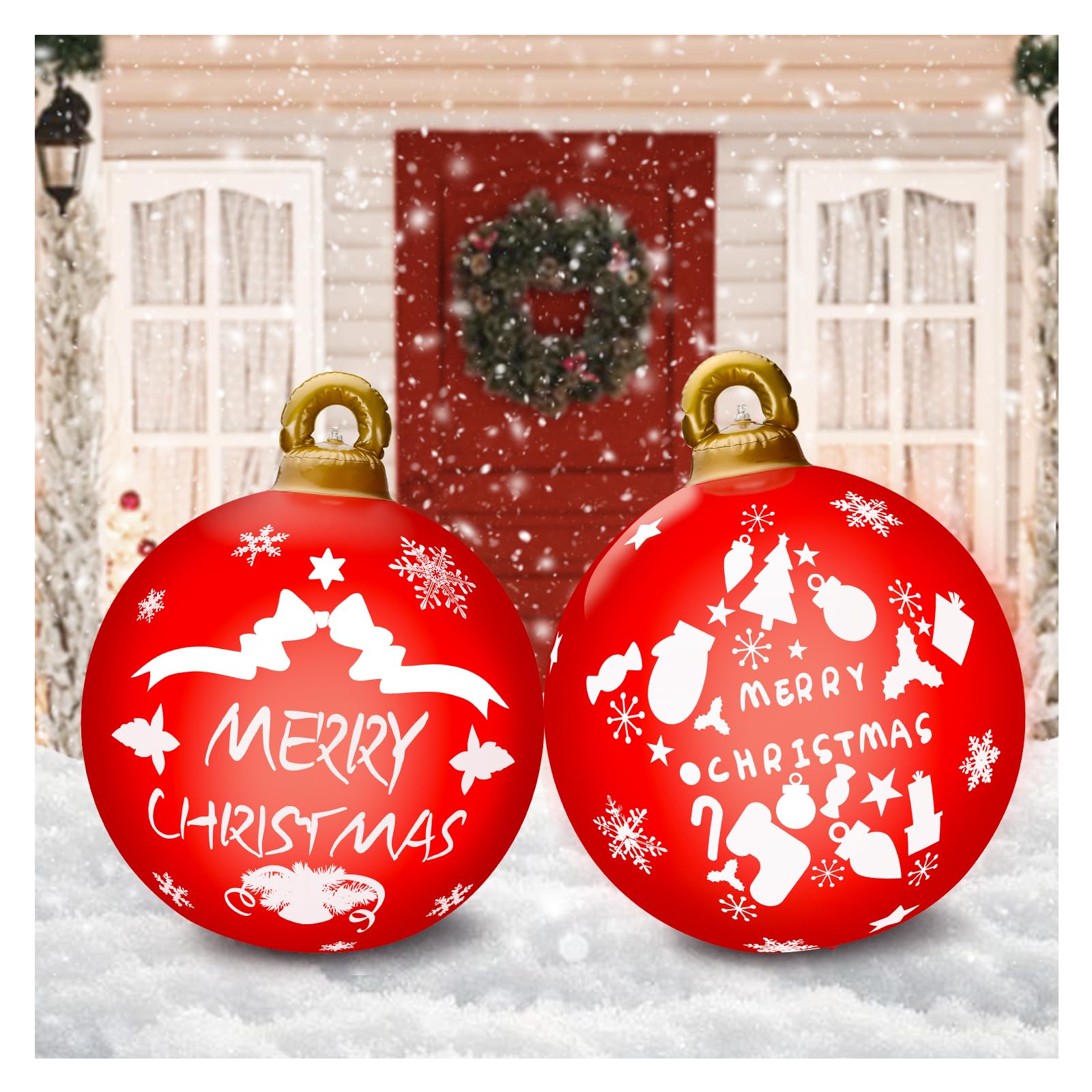Amazon.com: 2 Pcs 32inch Large Inflatable Christmas Ball Outdoor,PVC ...