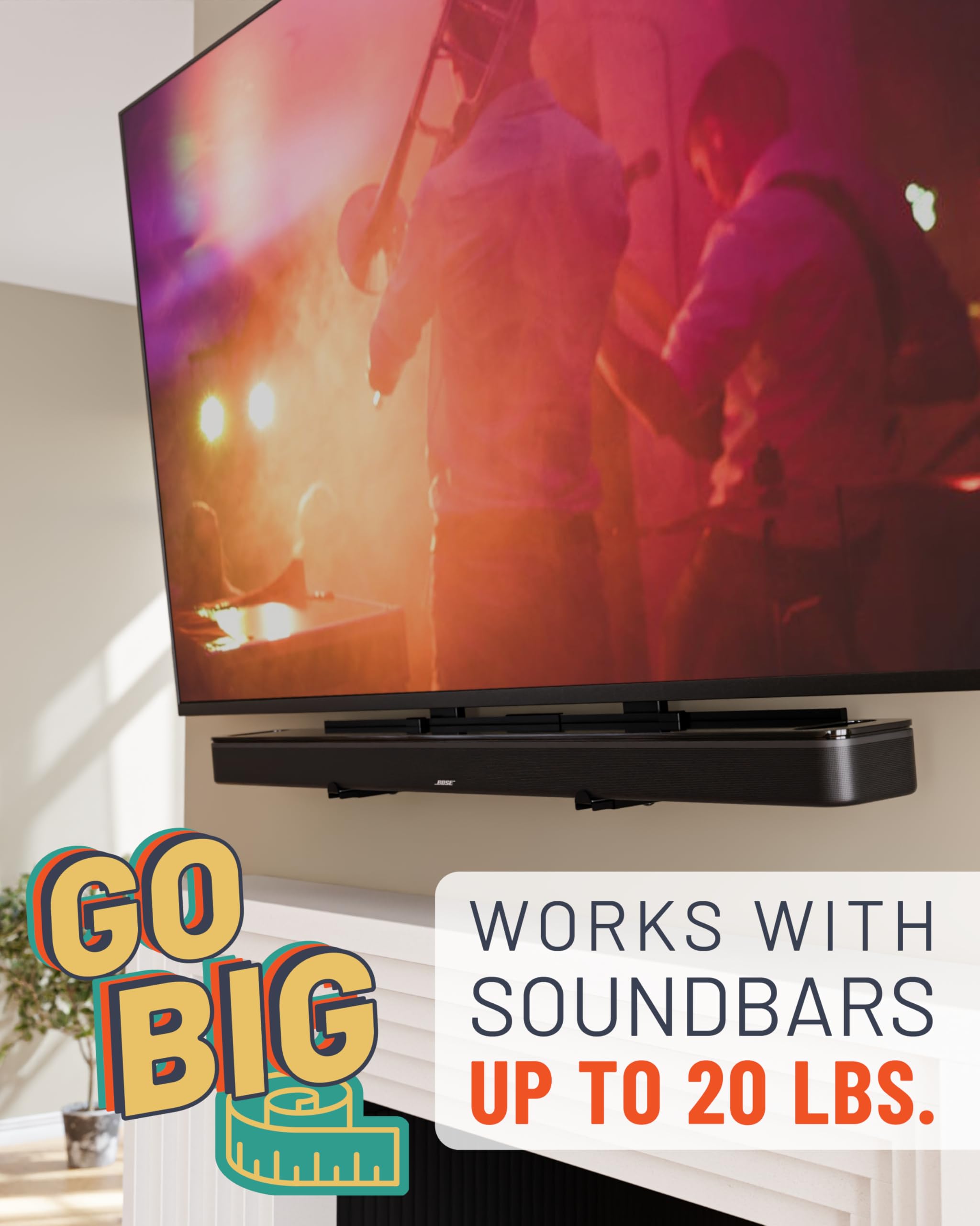 Snapklik.com : XL Soundbar Mount For Speakers Up To 20lbs Attaches To ...
