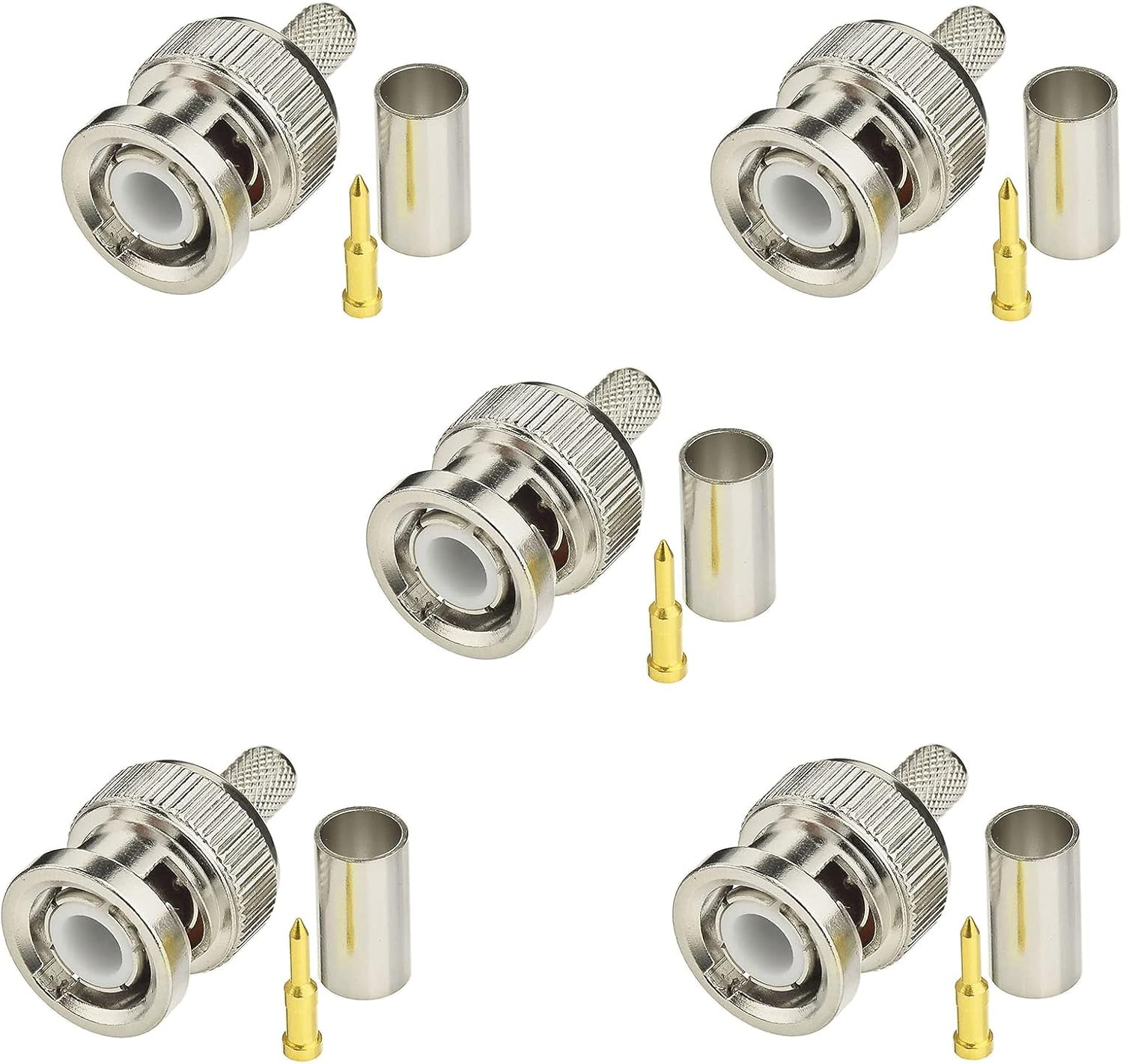 Amazon.co.jp: BINGFU BNCオスコネクタ 圧着タイプ RG58 RG303 RG141 RG142 RG400 LMR195など対応 50オーム 低損失 ケーブル用 自作 ...