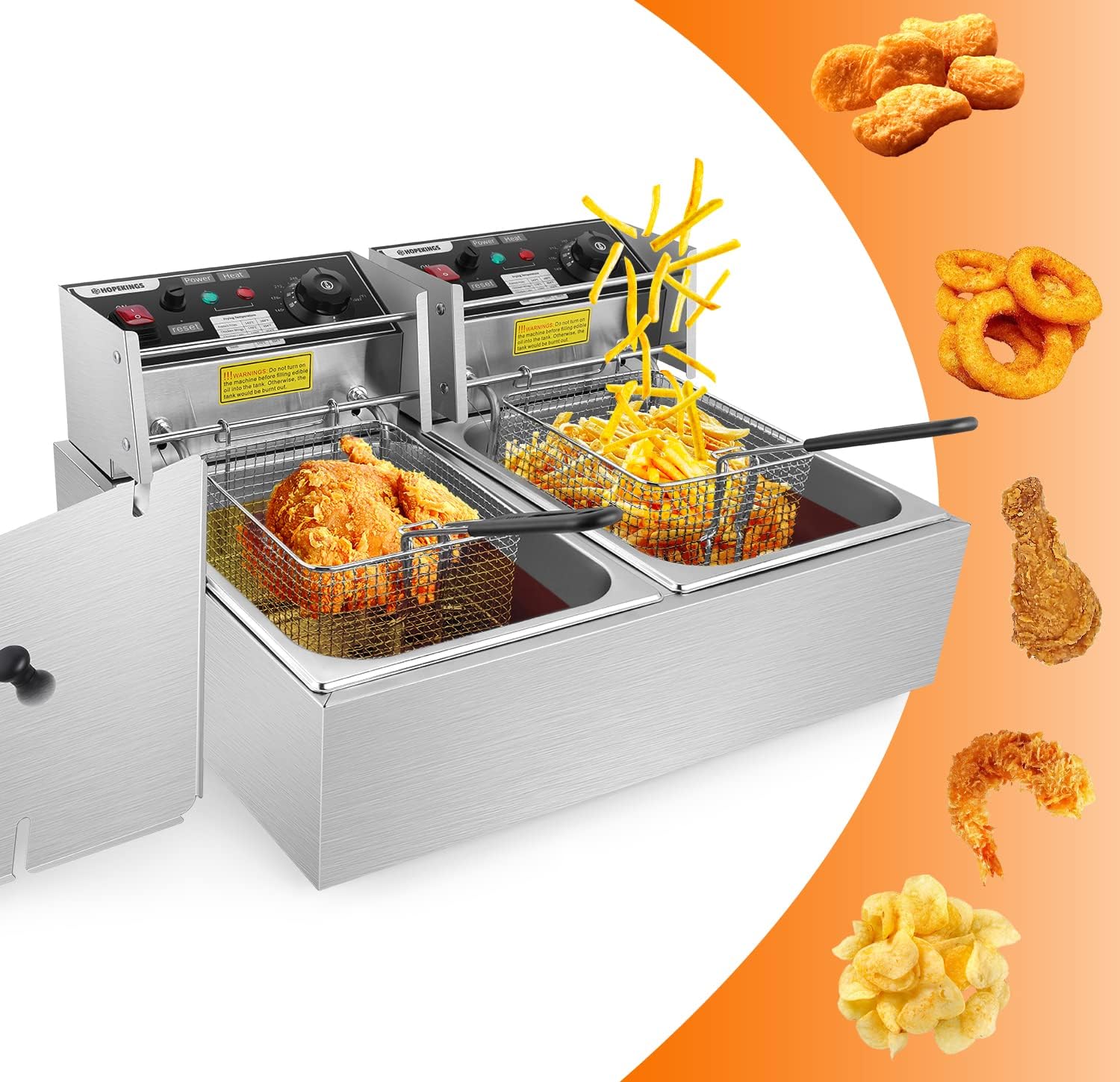 Amazon.com: CHARD DF-6E, Dual Tank Deep Fryer, Stainless Steel, 6 liter ...