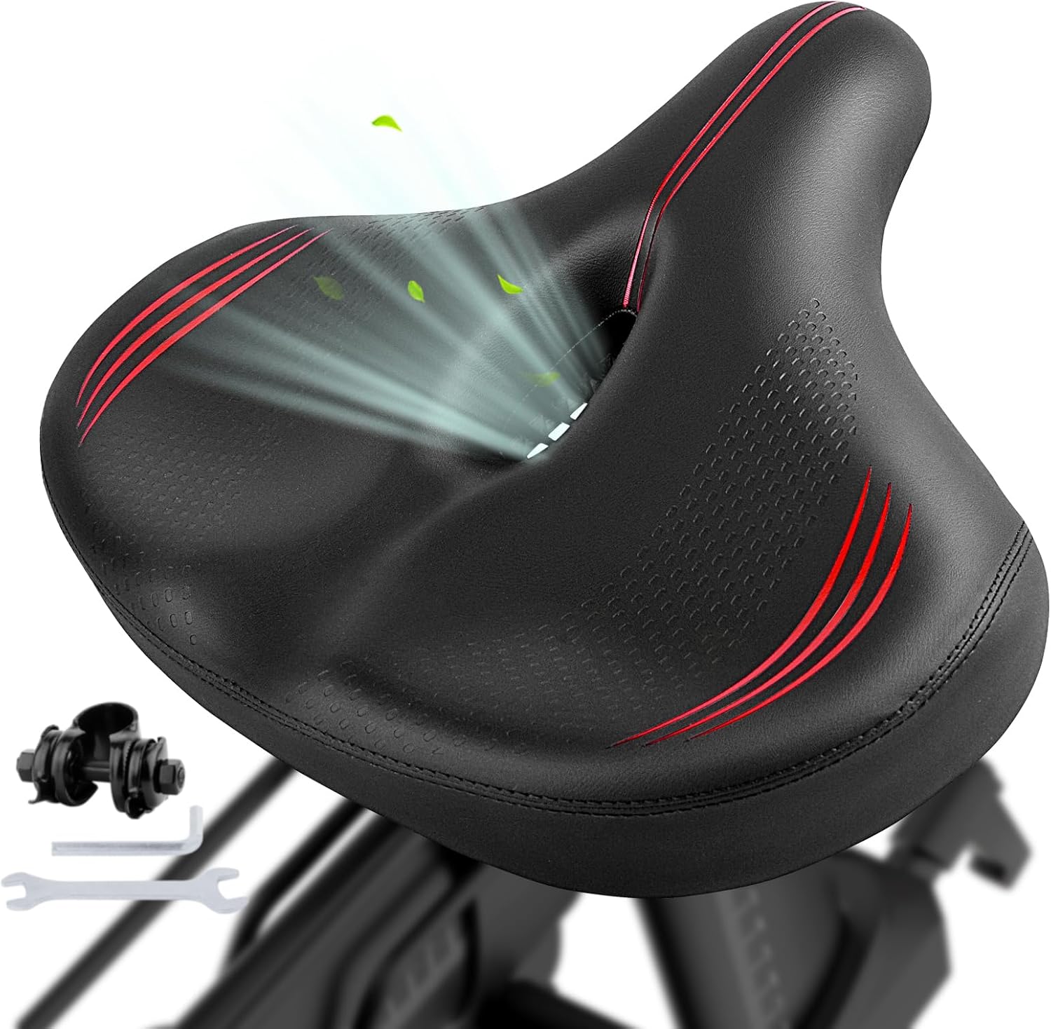 Amazon.com : Oversized Bike Seat for Men Women Comfort, Extra Wide Bike Seat Cushion, Large ...