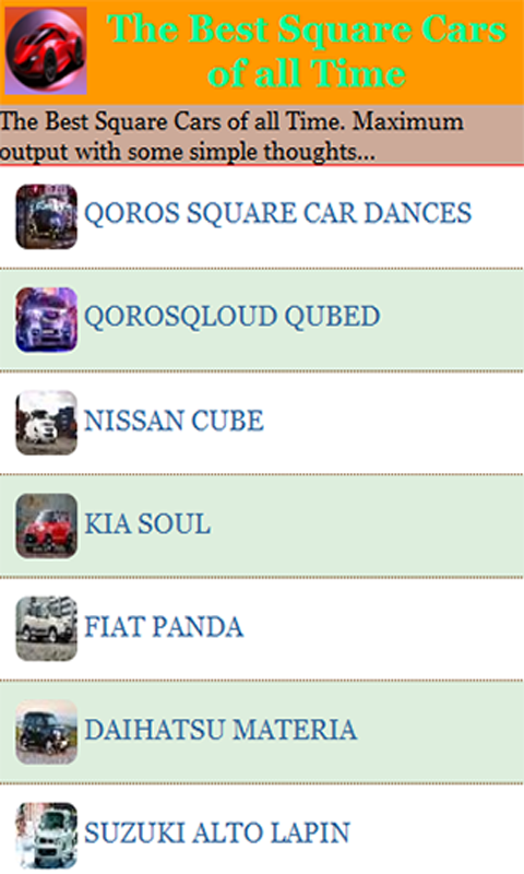 The Best Square Cars of all Time:Amazon.com:Appstore for Android