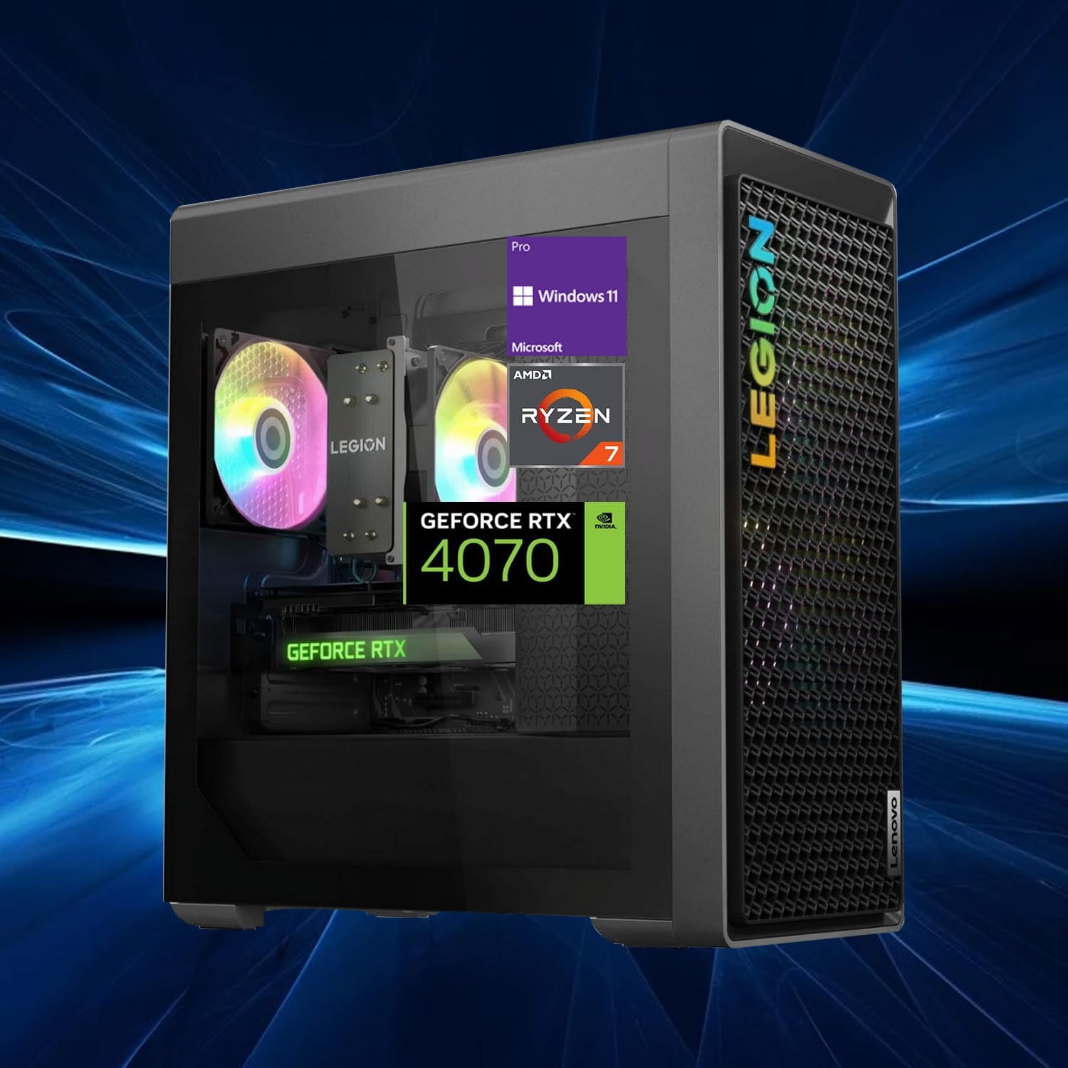 Amazon.com: Lenovo Legion Ryzen 7 RTX 4070 Super Premium Gaming Desktop ...