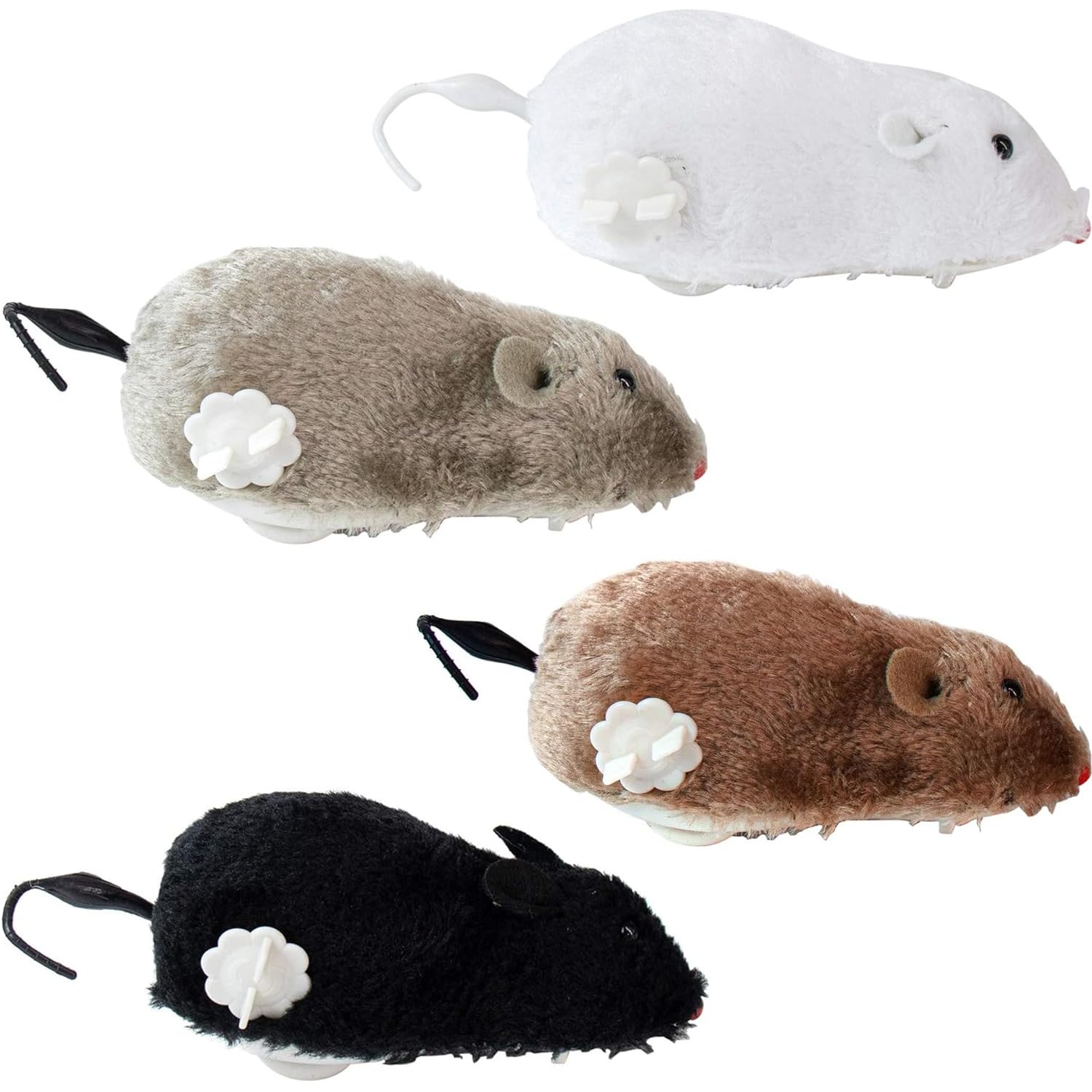 Amazon.com: Vicketoy 4 PCS Wind-Up Rat Toys, Realistic Plush Rat Toys ...