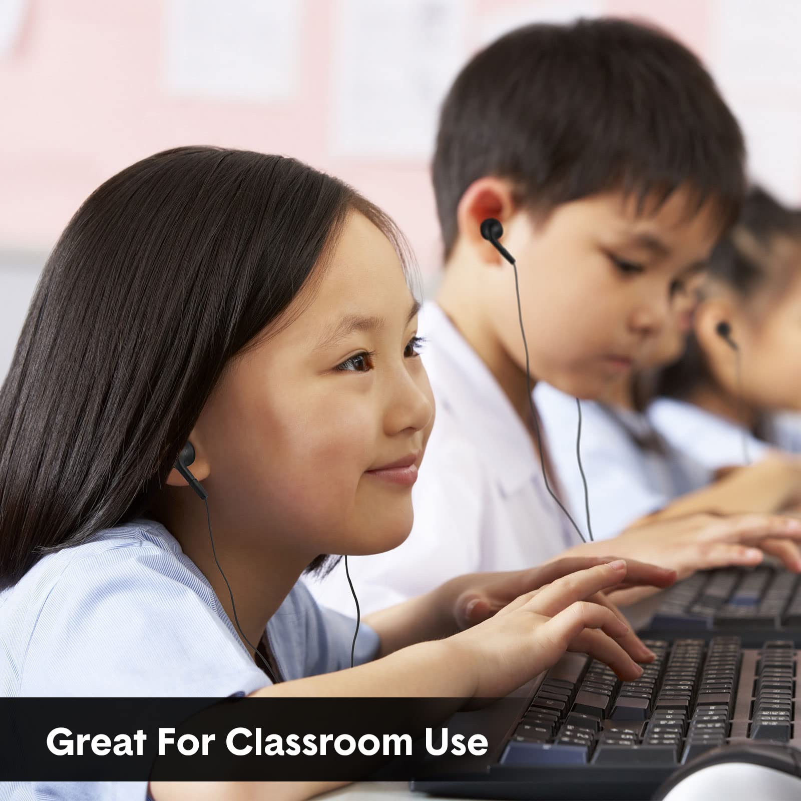 Snapklik.com : 300 Pack Earphones Bulk Black 3.5 MM Headphones Plug ...