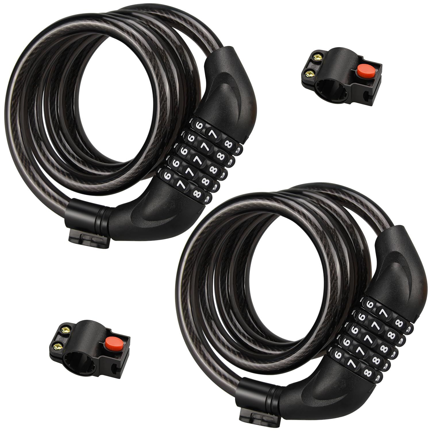Snapklik.com : DkOvn Bike Lock Cable, 1/2/4 Pack 4ft Combination ...