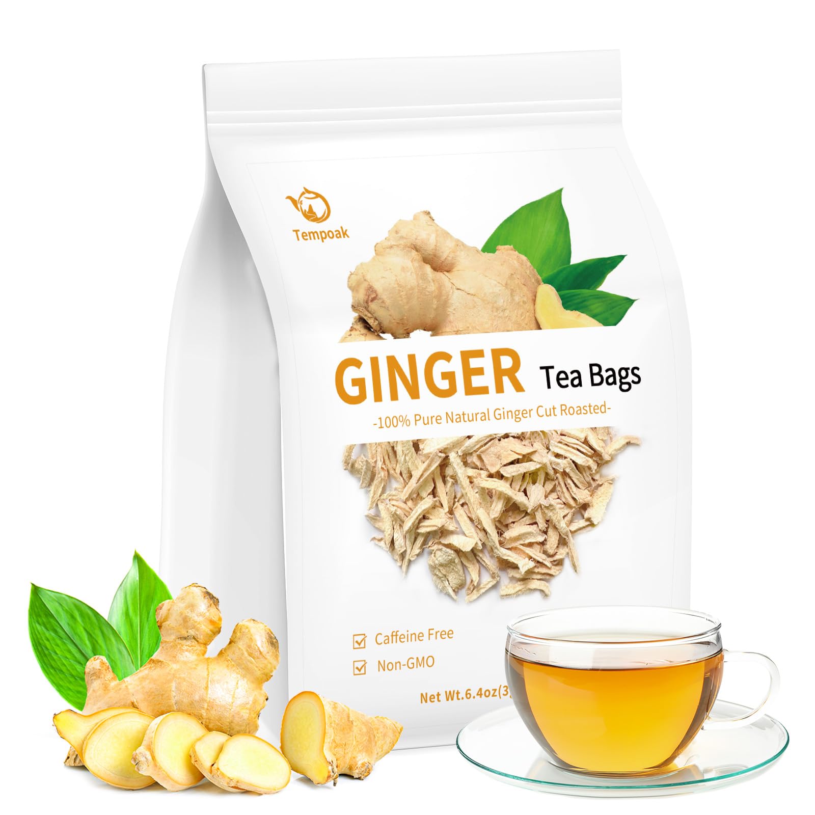 Amazon.com : Dried Ginger Root Tea Bags - 60bags/6.4 OZ 100% Pure ...