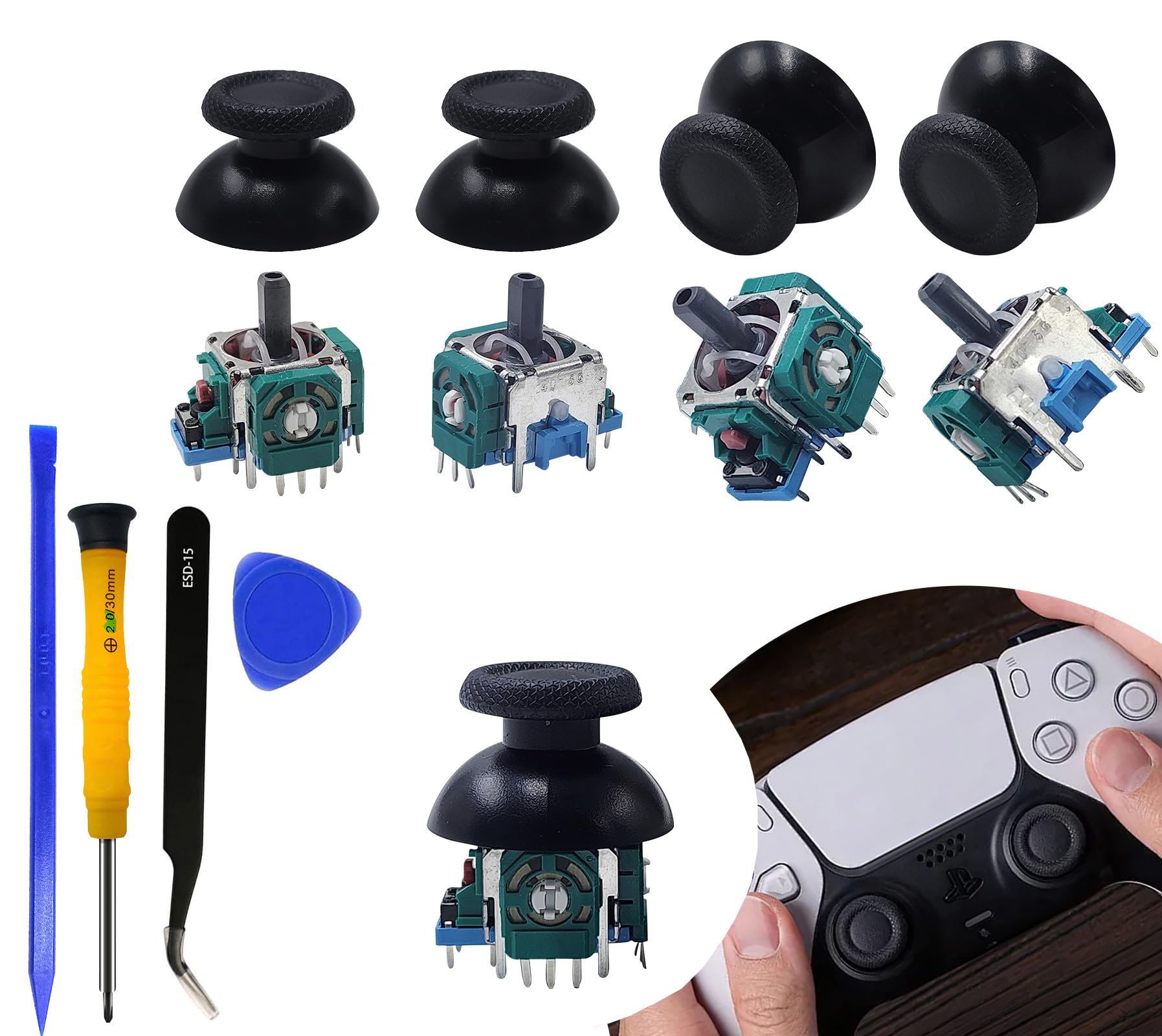 Snapklik.com : 4+4 Eaglewireless PS5 Analog Stick Replacement Part PS5 3D Controller Joystick ...