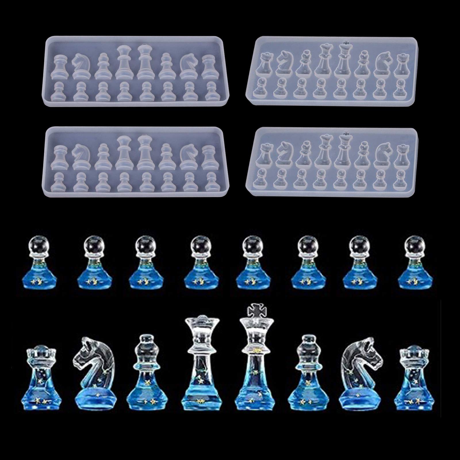 Amazon.com: 64 Pieces Chess Mold for Resin,3D Silicone Chess Resin Mold ...