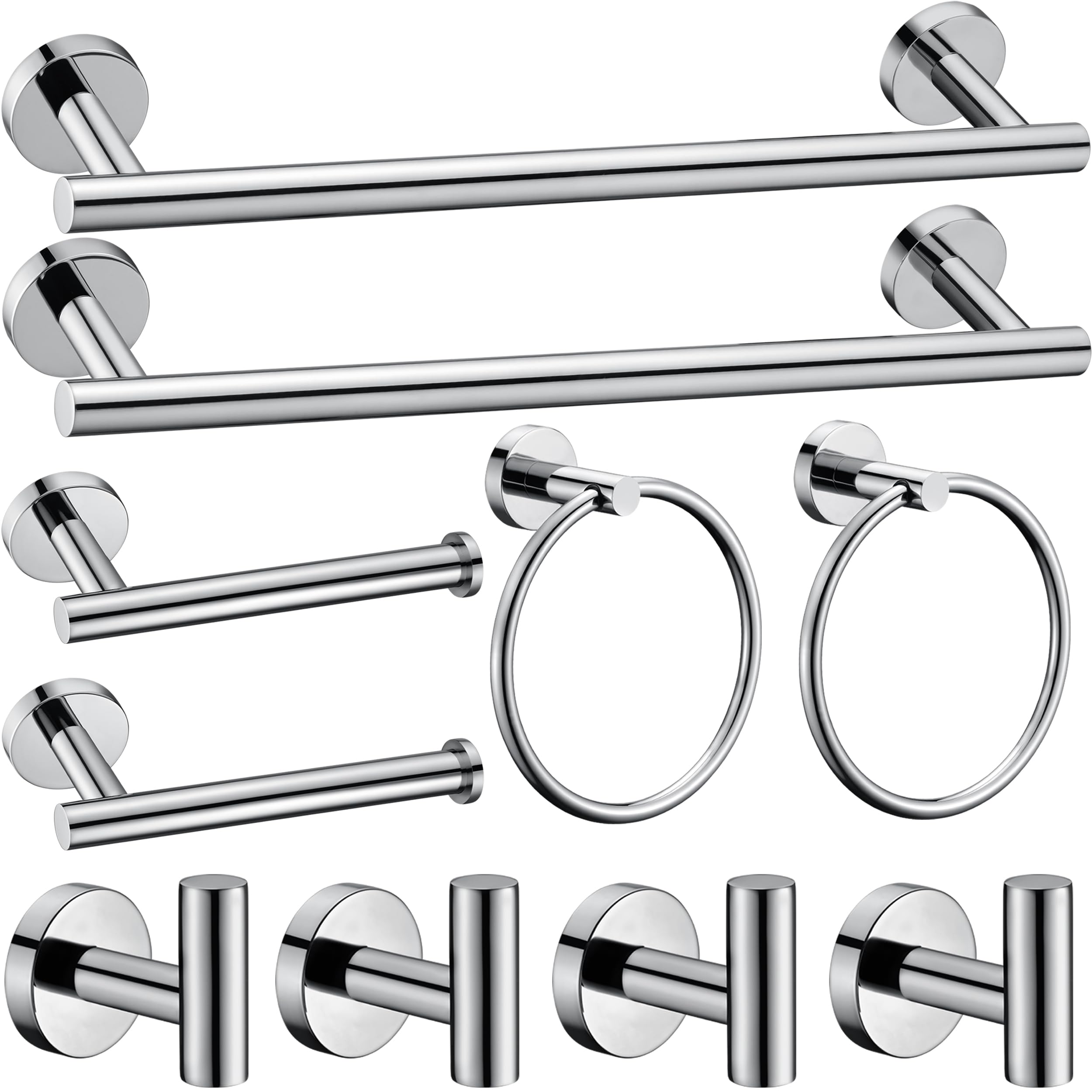 Amazon.com: 10 Pieces Polished Chrome Bathroom Hardware Accessories Set ...